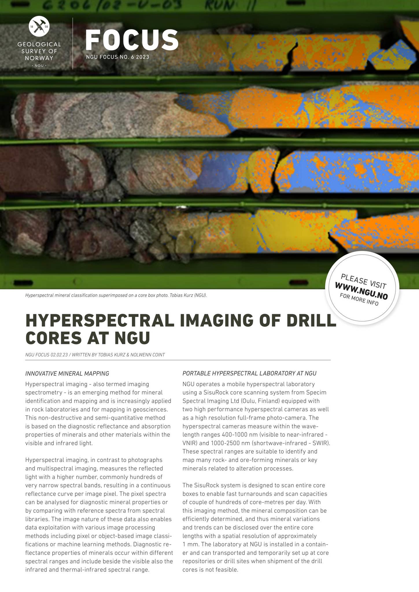 Focus no. 6, 2023. Hyperspectral imaging of drill cores at NGU by ...