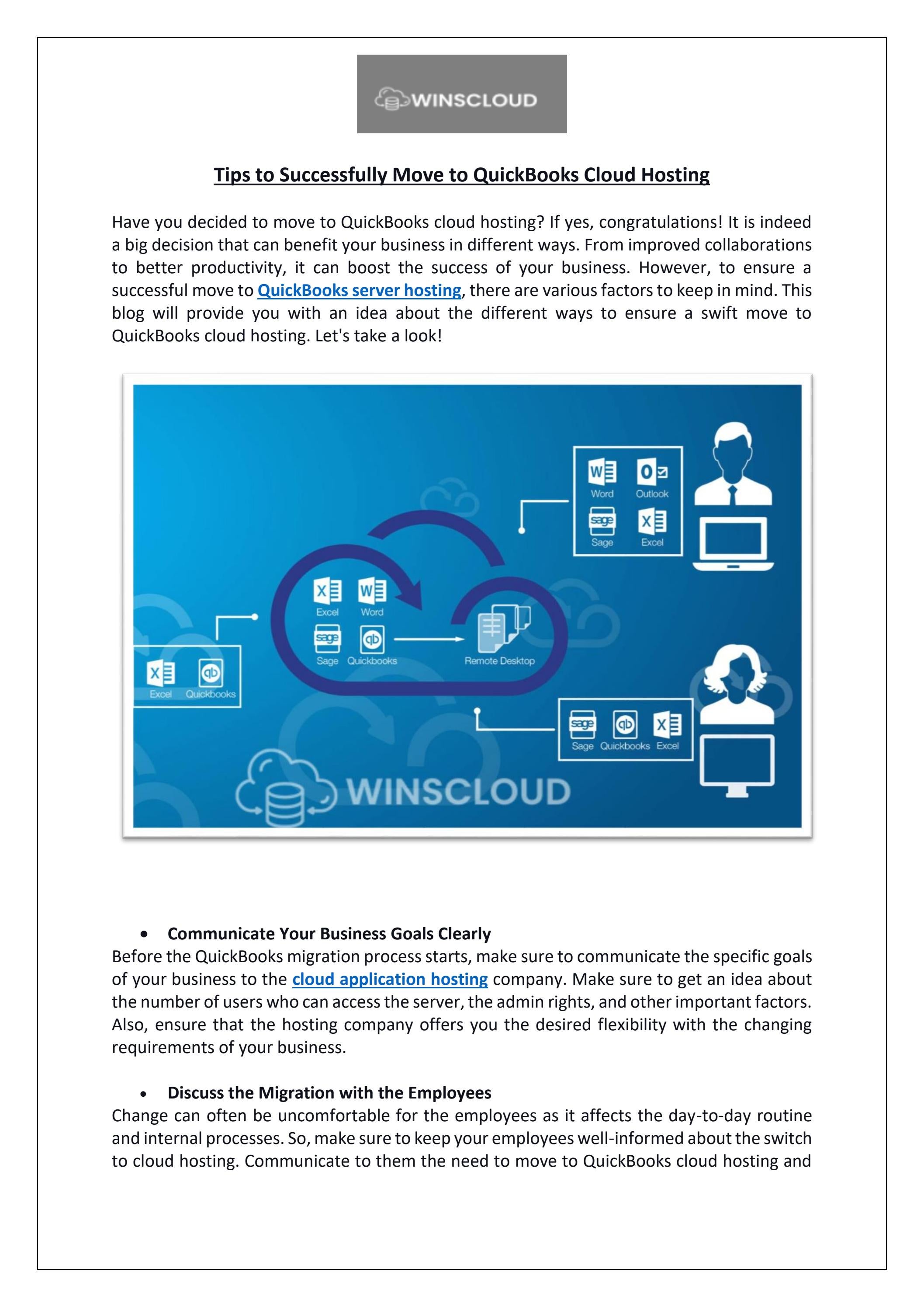 Tips to Successfully Move to QuickBooks Cloud Hosting by winscloudmatrix - Issuu