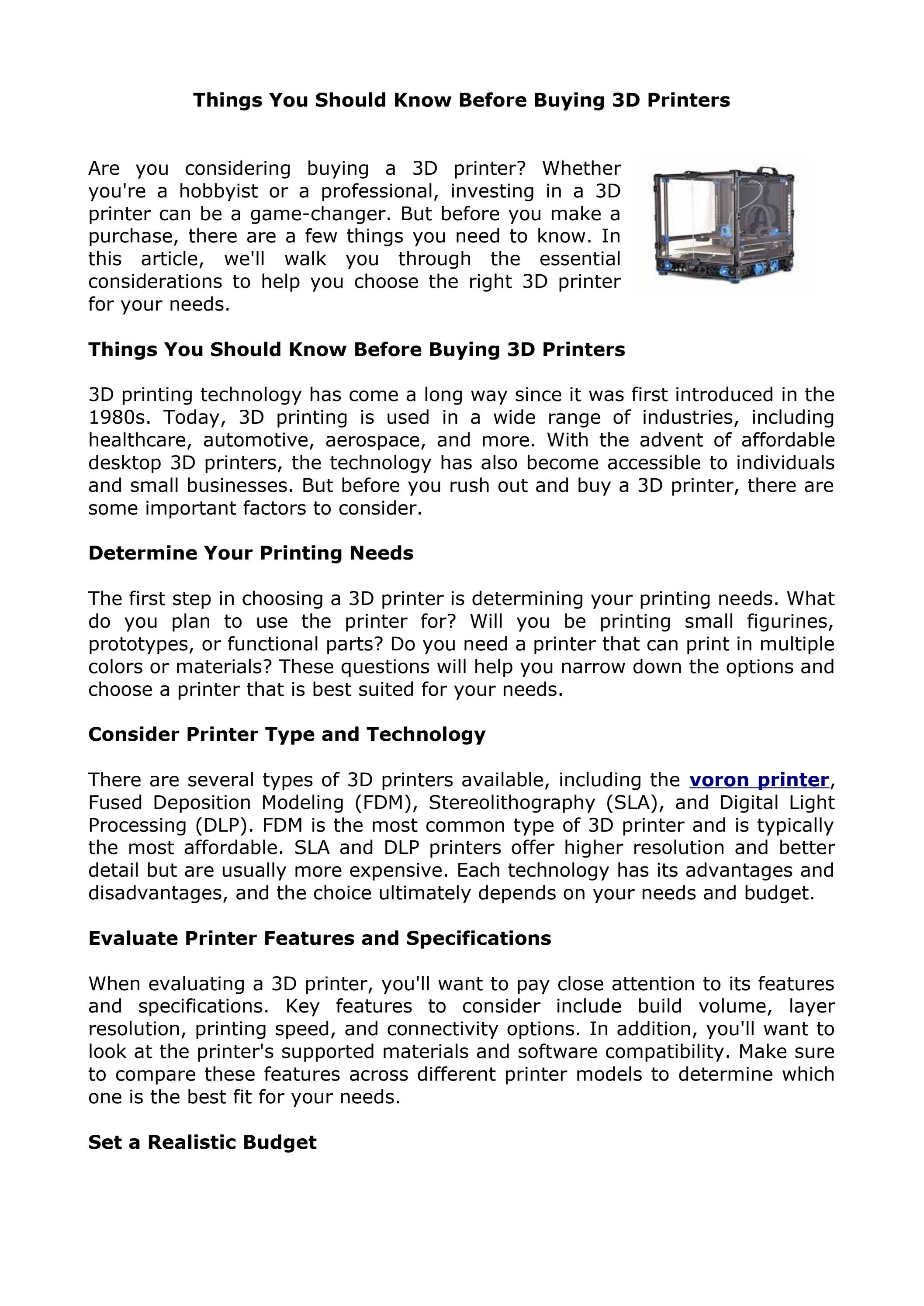 Things You Should Know Before Buying 3D Printers By Uniqueprints Issuu Things You Should Know Before Buying 3D Printers By Uniqueprints Issuu