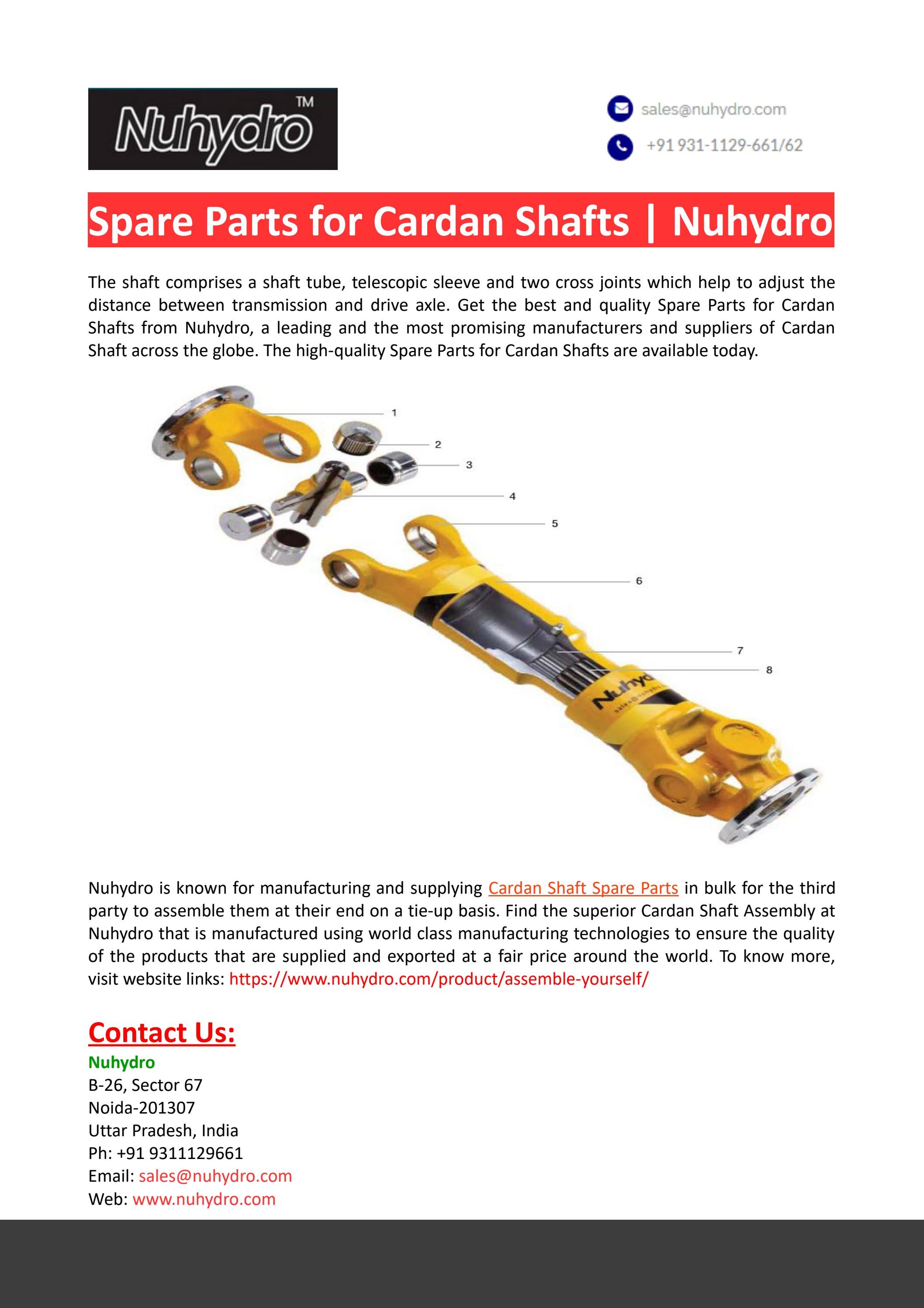 Spare Parts for Cardan Shafts by Cardan Shafts - Issuu