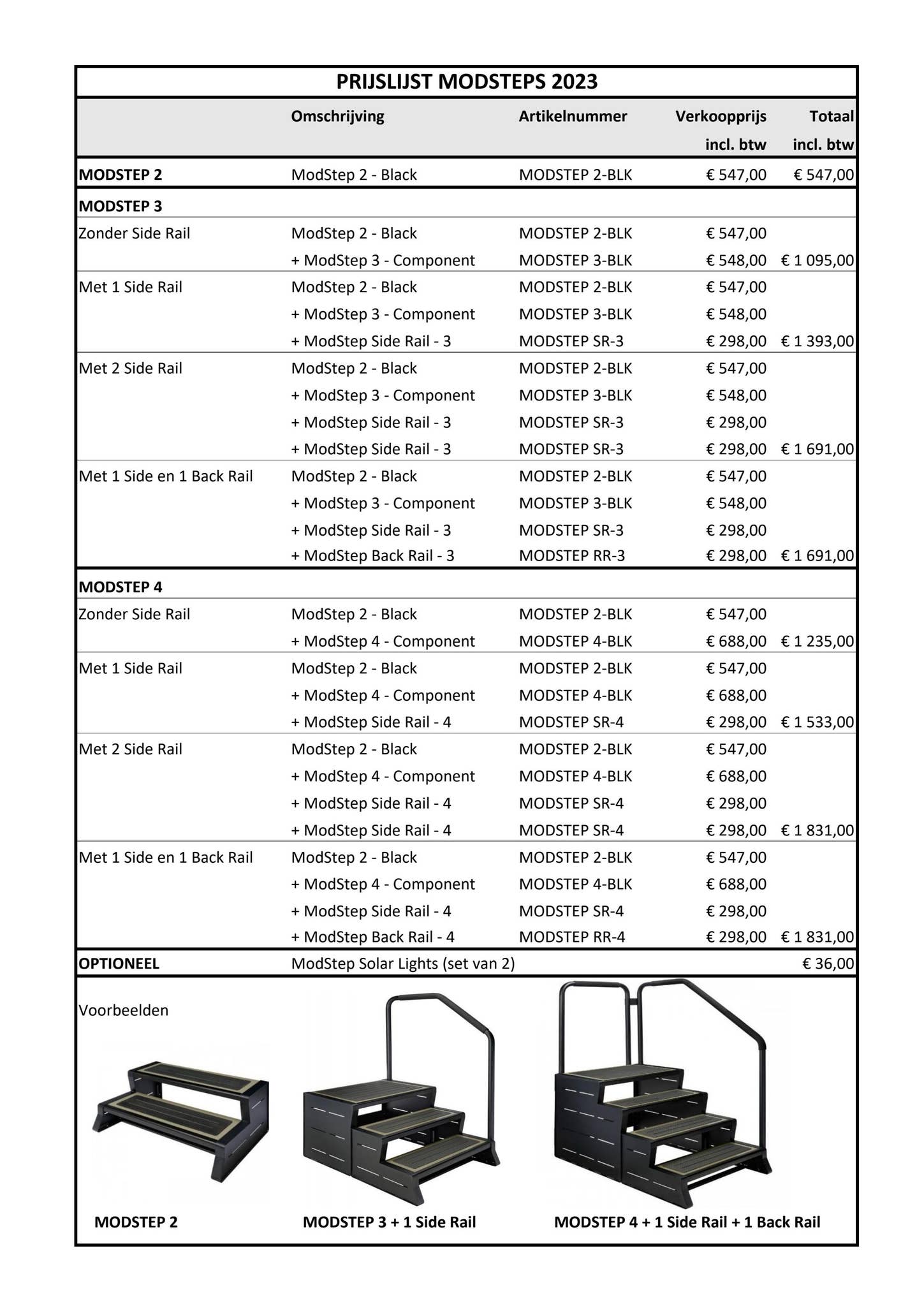 Prijslijst Modstep 2023 by gervigivesyoumore - Issuu