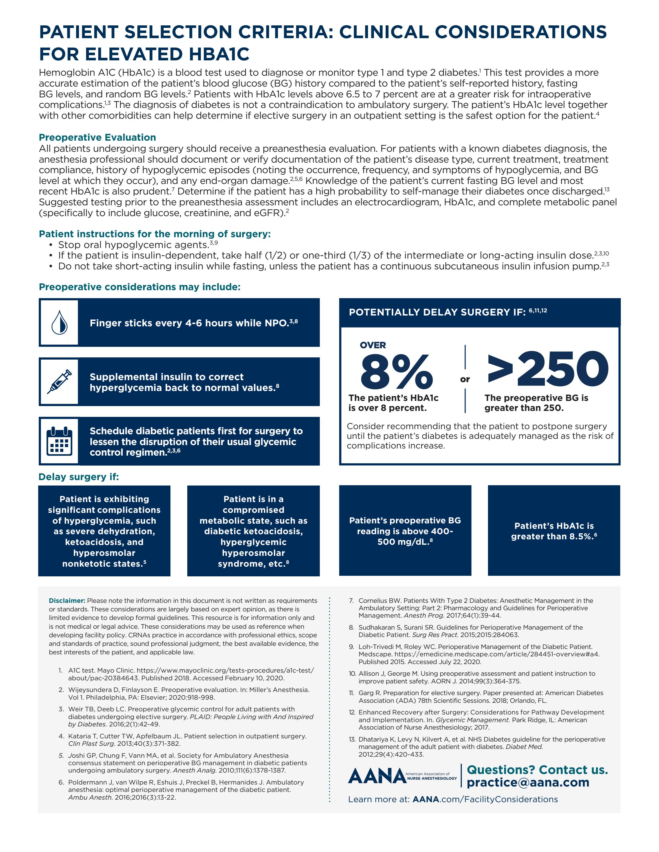 Patient Selection Criteria: Clinical Considerations for Elevated HBA1C ...