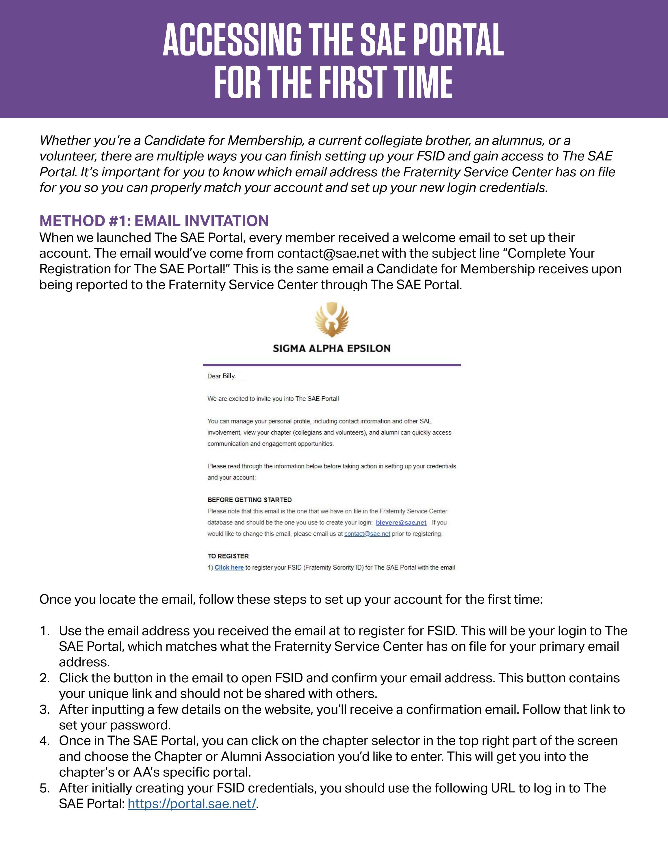 Accessing The SAE Portal For The First Time by Sigma Alpha Epsilon - Issuu