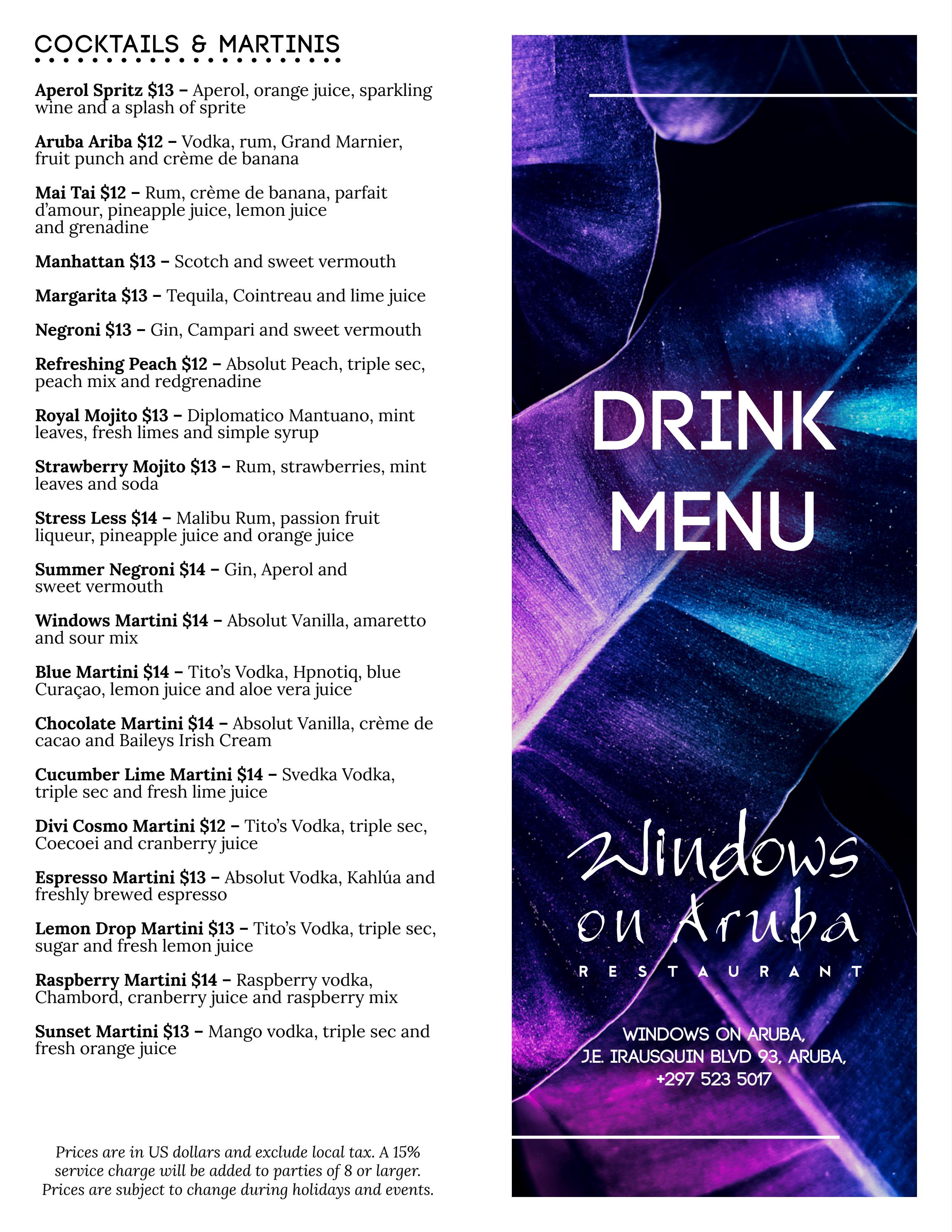 Windows on Aruba Drink Menu by Divi Resorts - Issuu