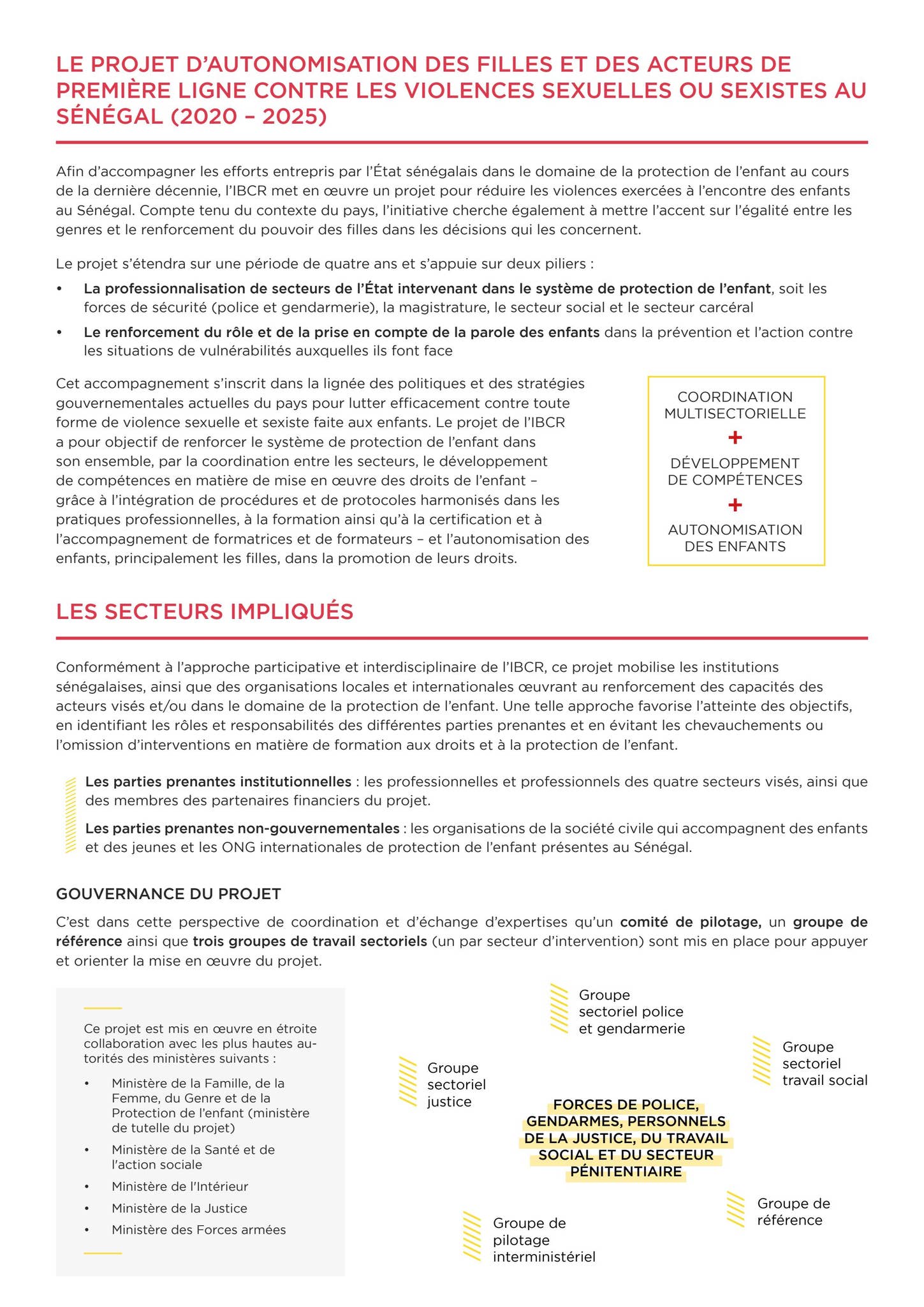 Autonomisation des filles et des acteurs de première ligne contre les ...