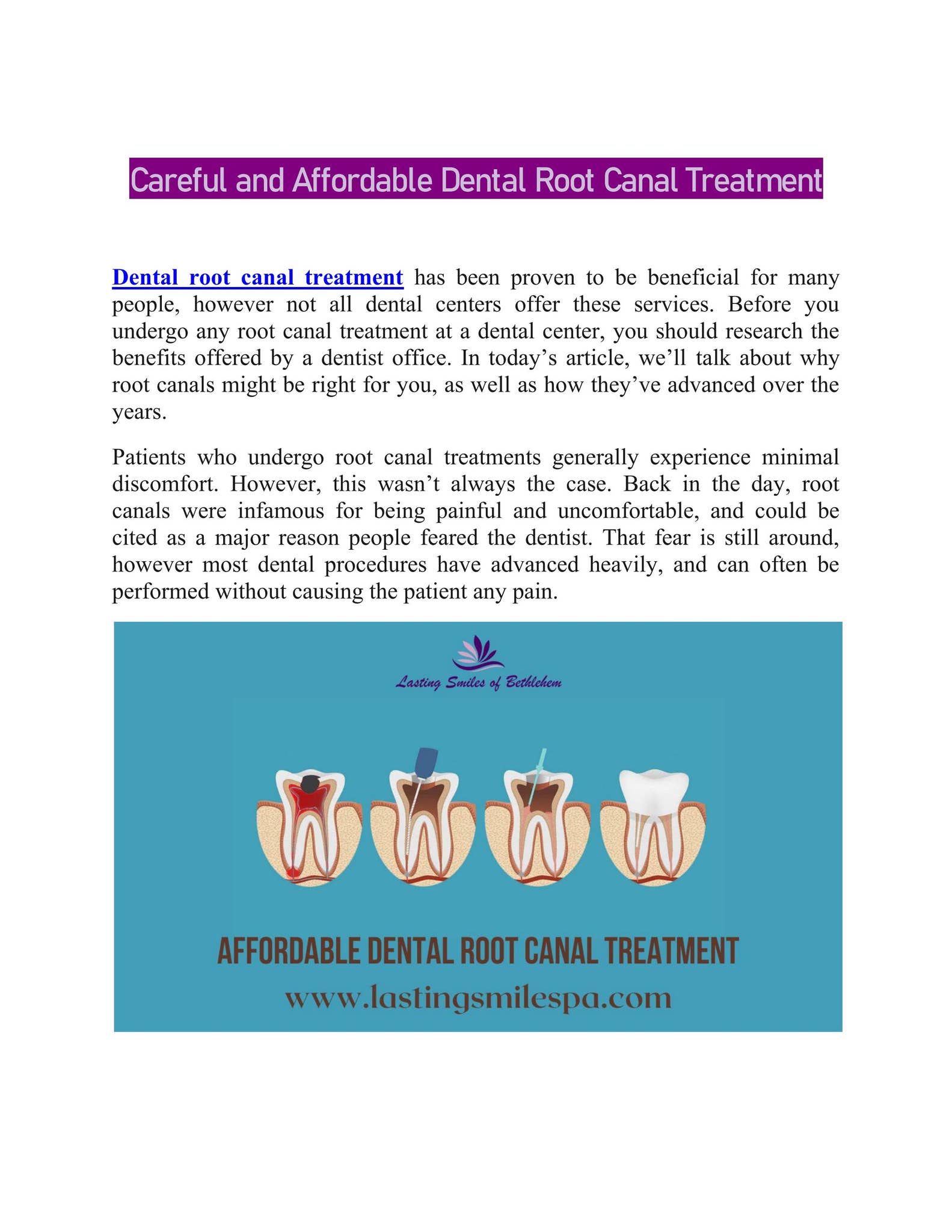Careful and Affordable Dental Root Canal Treatment by Lasting Smiles of ...