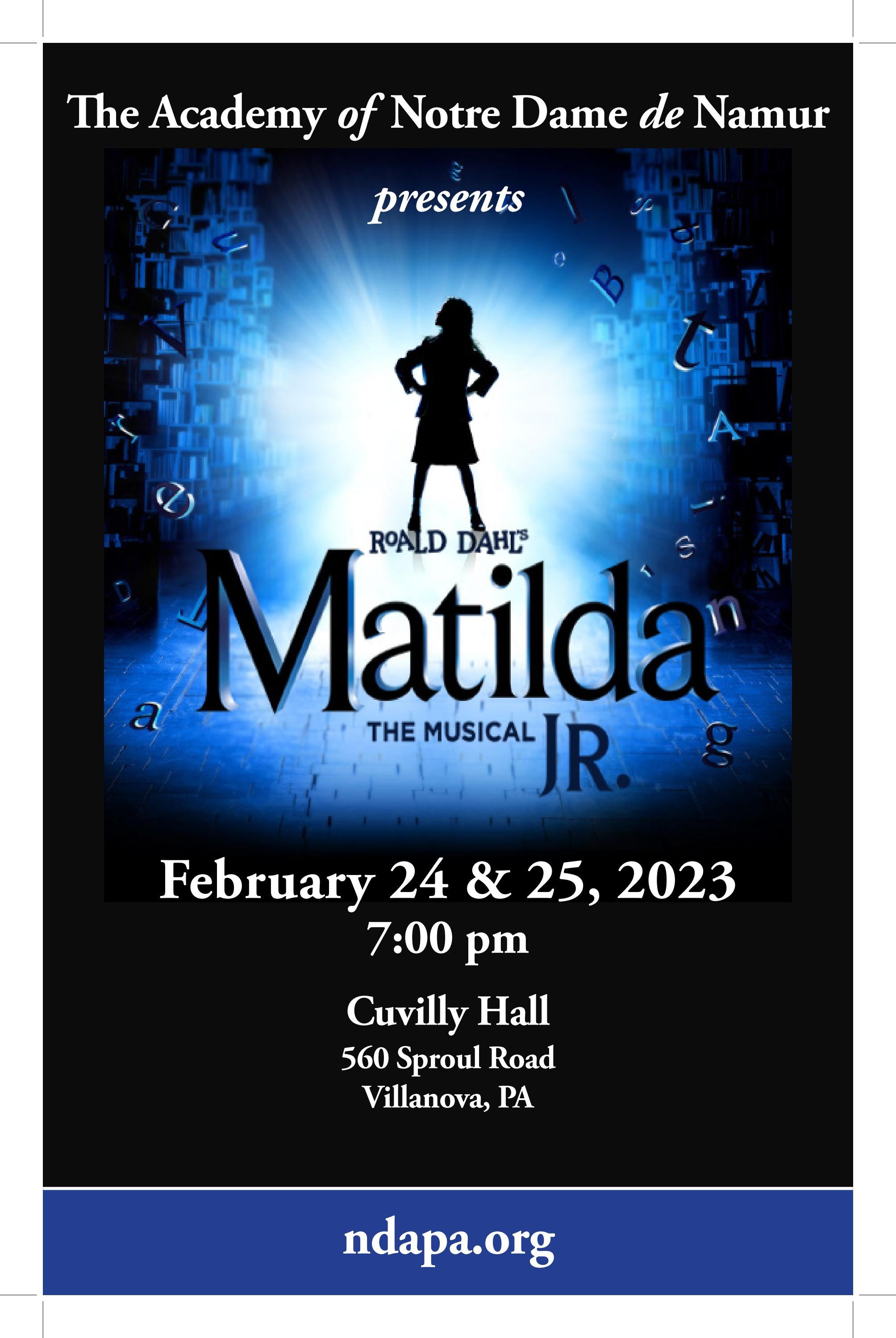 Notre Dame Middle School Play Program - Matilda, Jr. by Academy of ...