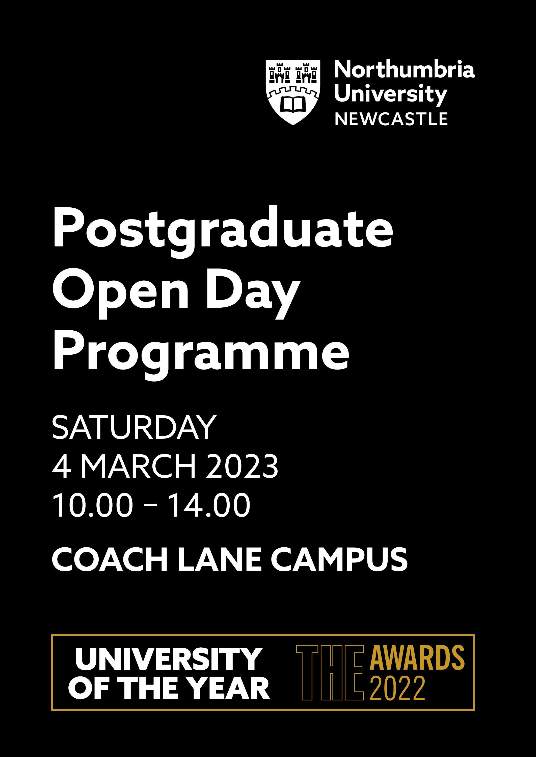 PG Open Day Programme 2023 - Coach Lane Campus by Northumbria ...