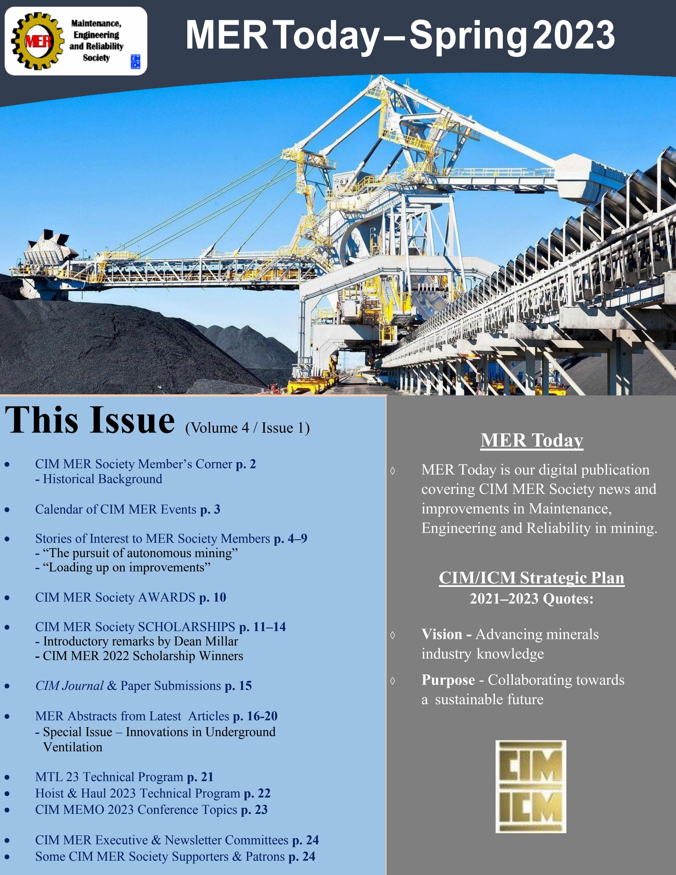 MER Today - Spring 2023 Newsletter by CIM-ICM Publications - Issuu