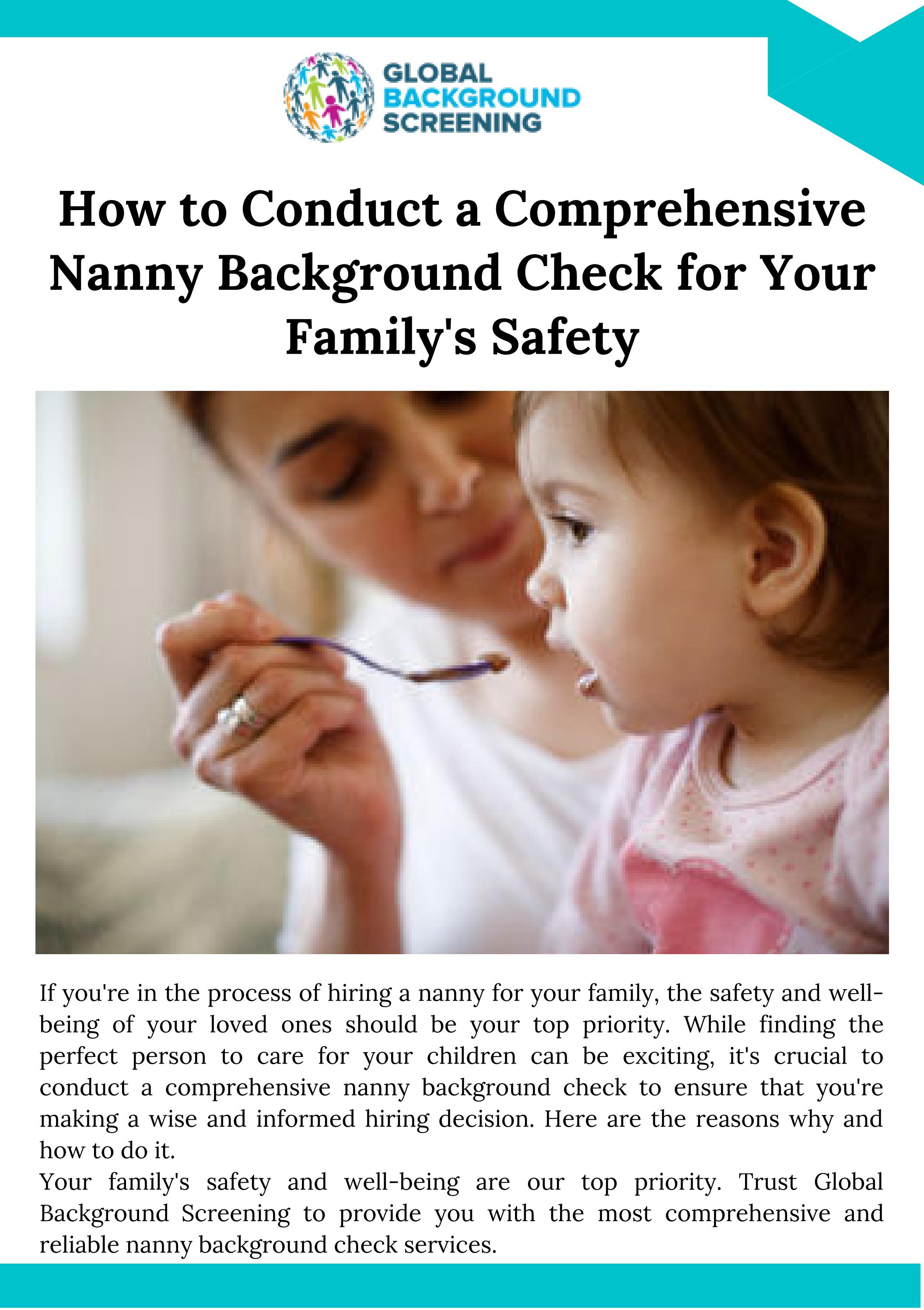 How to Conduct a Comprehensive Nanny Background Check for Your Family's ...