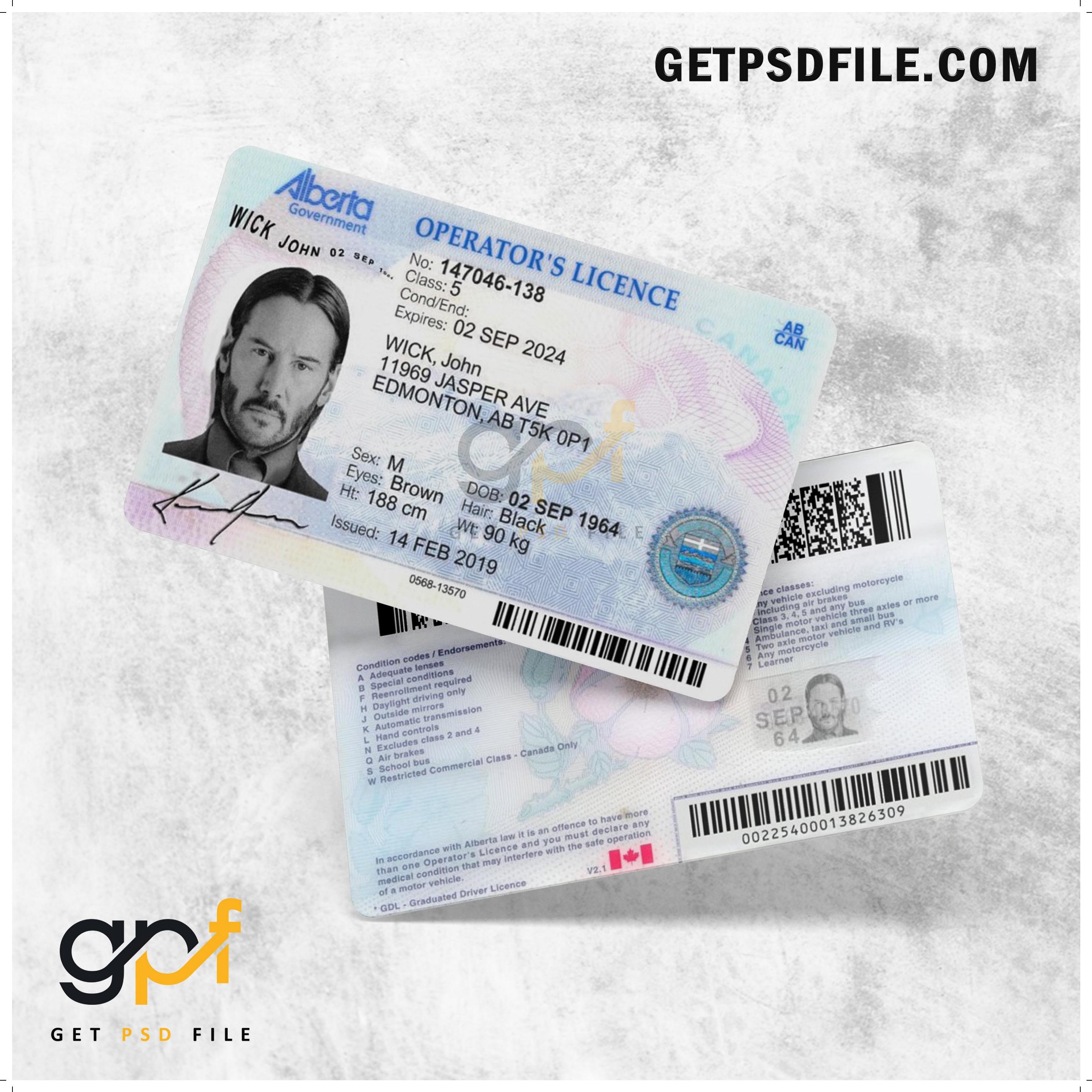 Alberta Driver License PSD Template V1 Download By GETPSDFILE Issuu