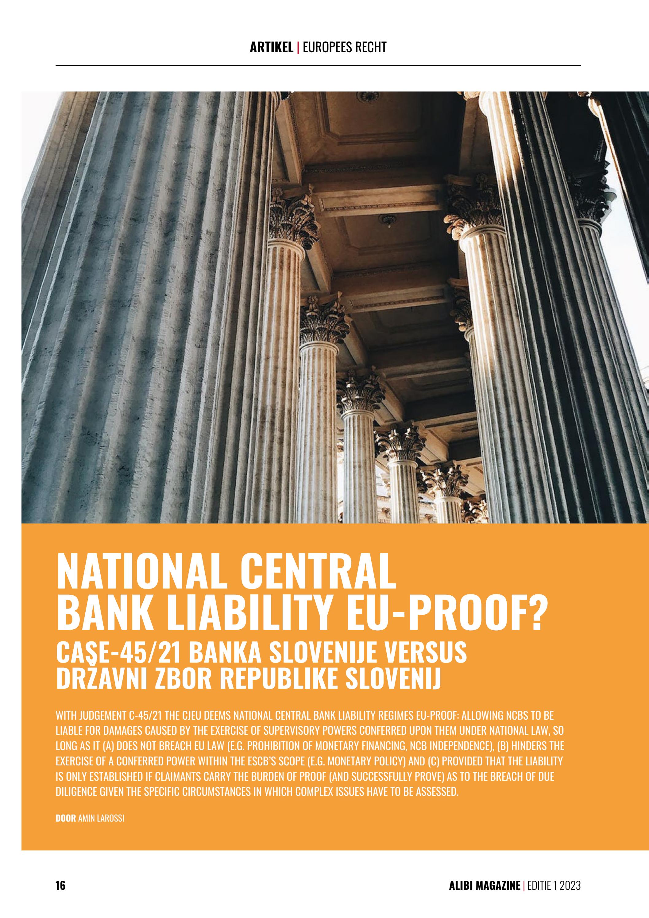 National Central Bank Liability EU-Proof? by ALIBImagazine - Issuu