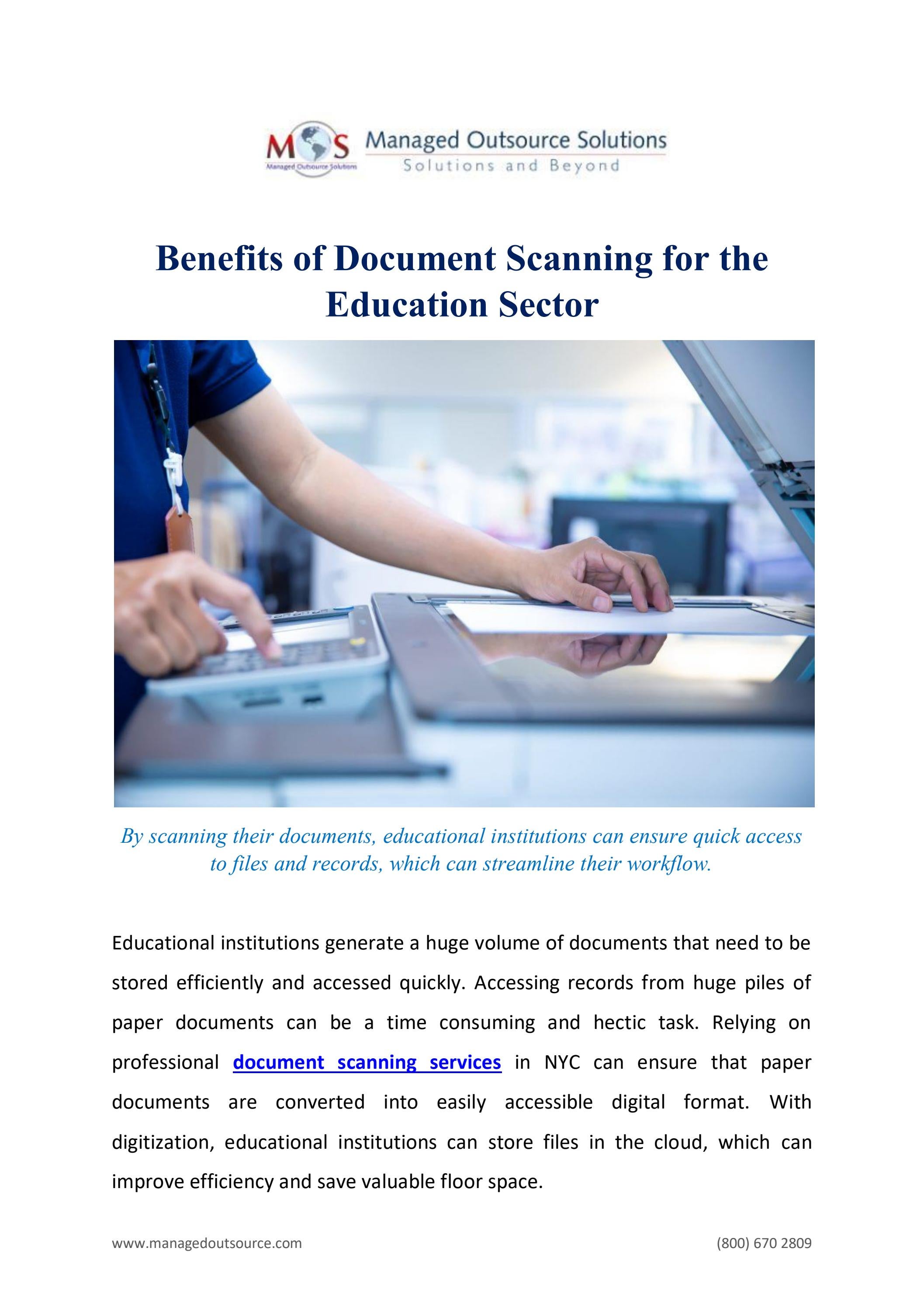 Benefits of Document Scanning for the Education Sector by Managed ...