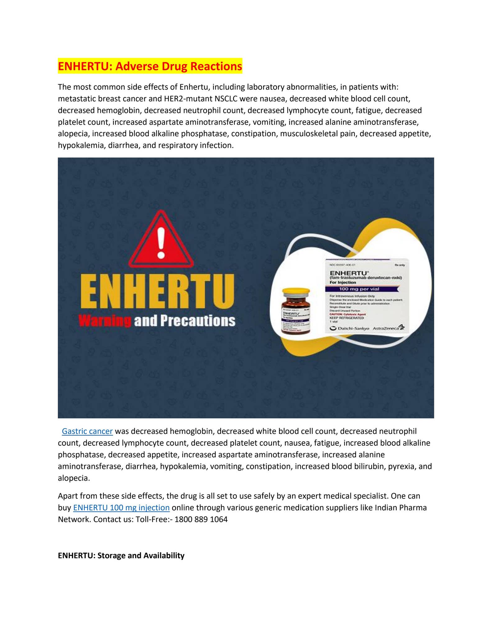 Enhertu 100 mg injection price in India by roshni sharma - Issuu