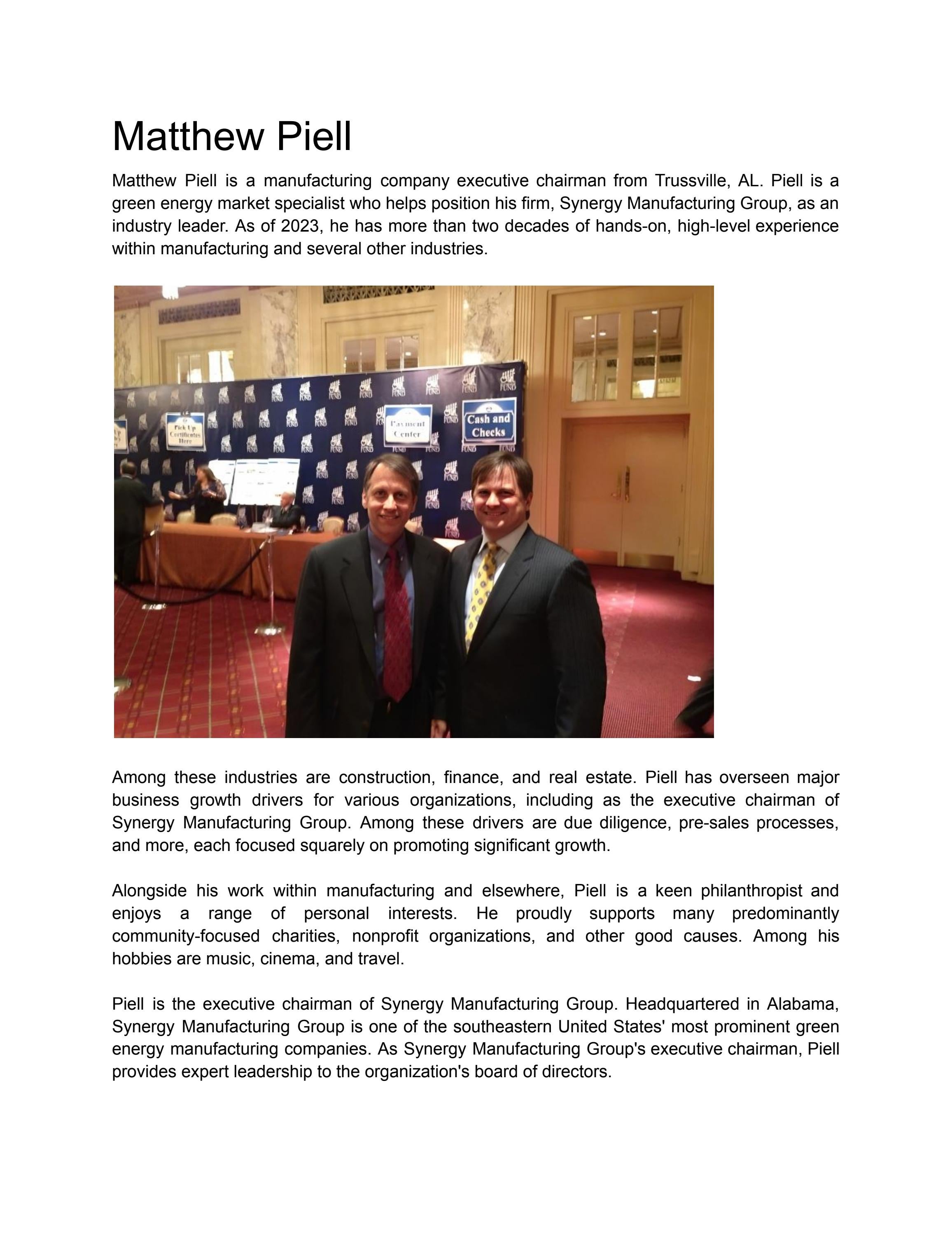 Matthew Piell's biography by Matthew Piell - Issuu