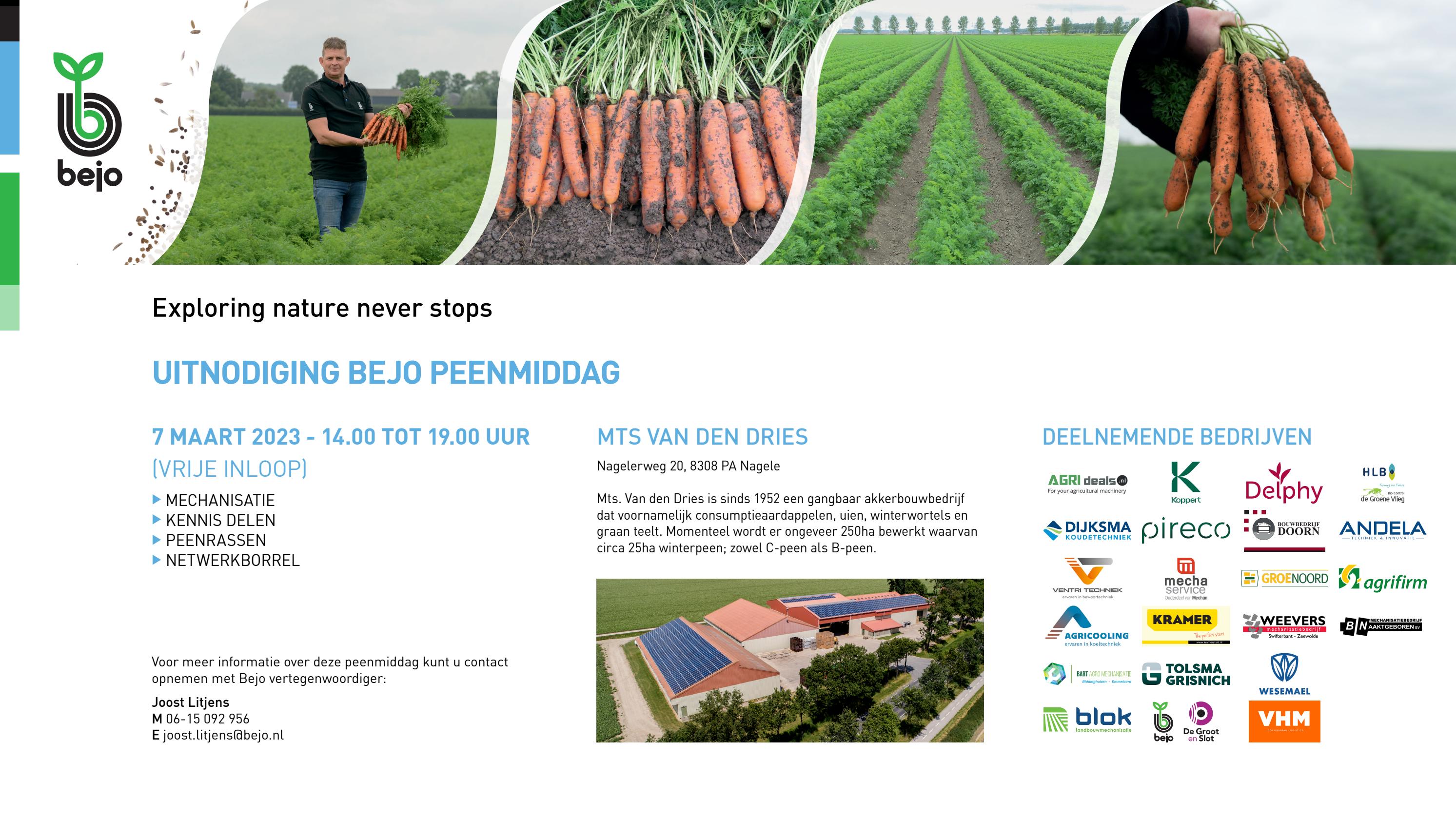 Uitnodiging Bejo Peenmiddag - 2023 by Bejo Zaden - Issuu