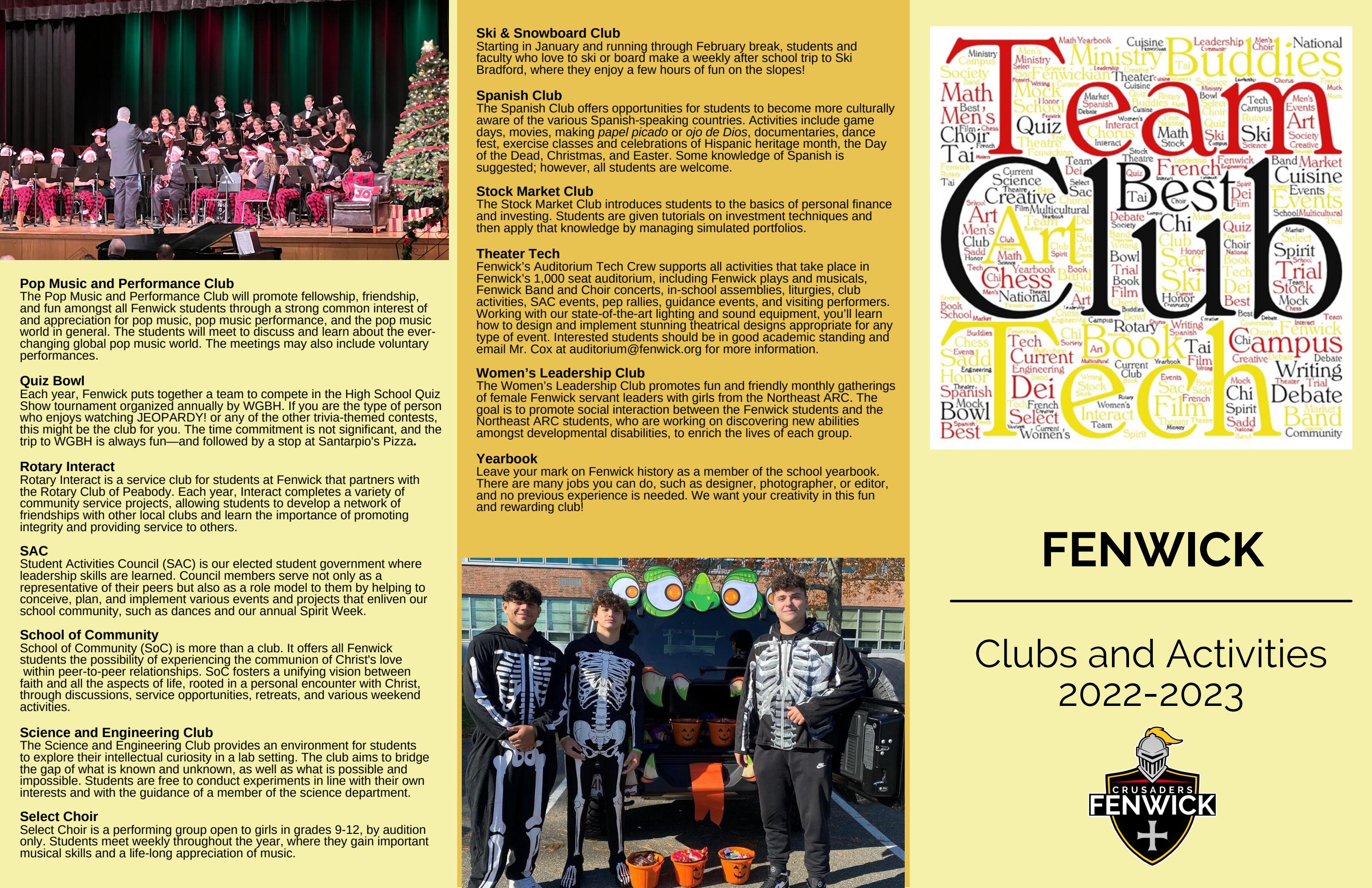 2022-2023 Clubs and Activities Brochure by Bishop Fenwick High School ...