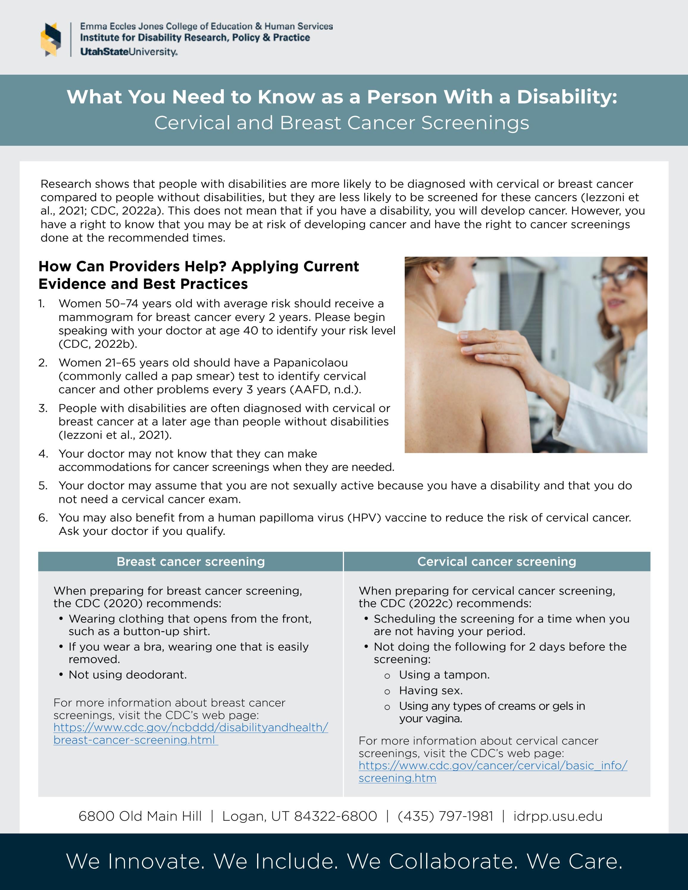 What You Need to Know as a Person With a Disability: Cervical and ...