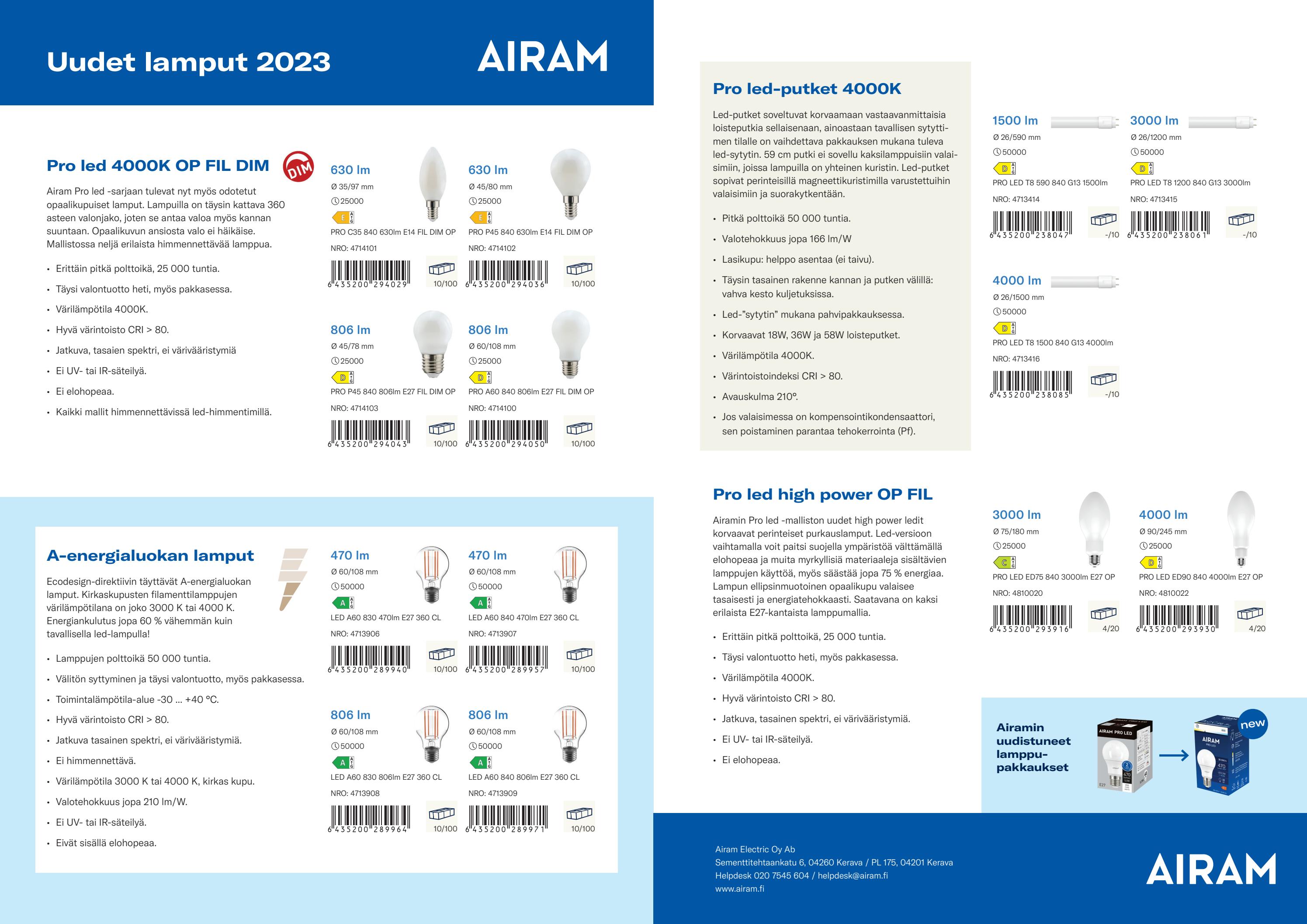 Airam Pro led uutuudet by Airam - Lighting - Issuu