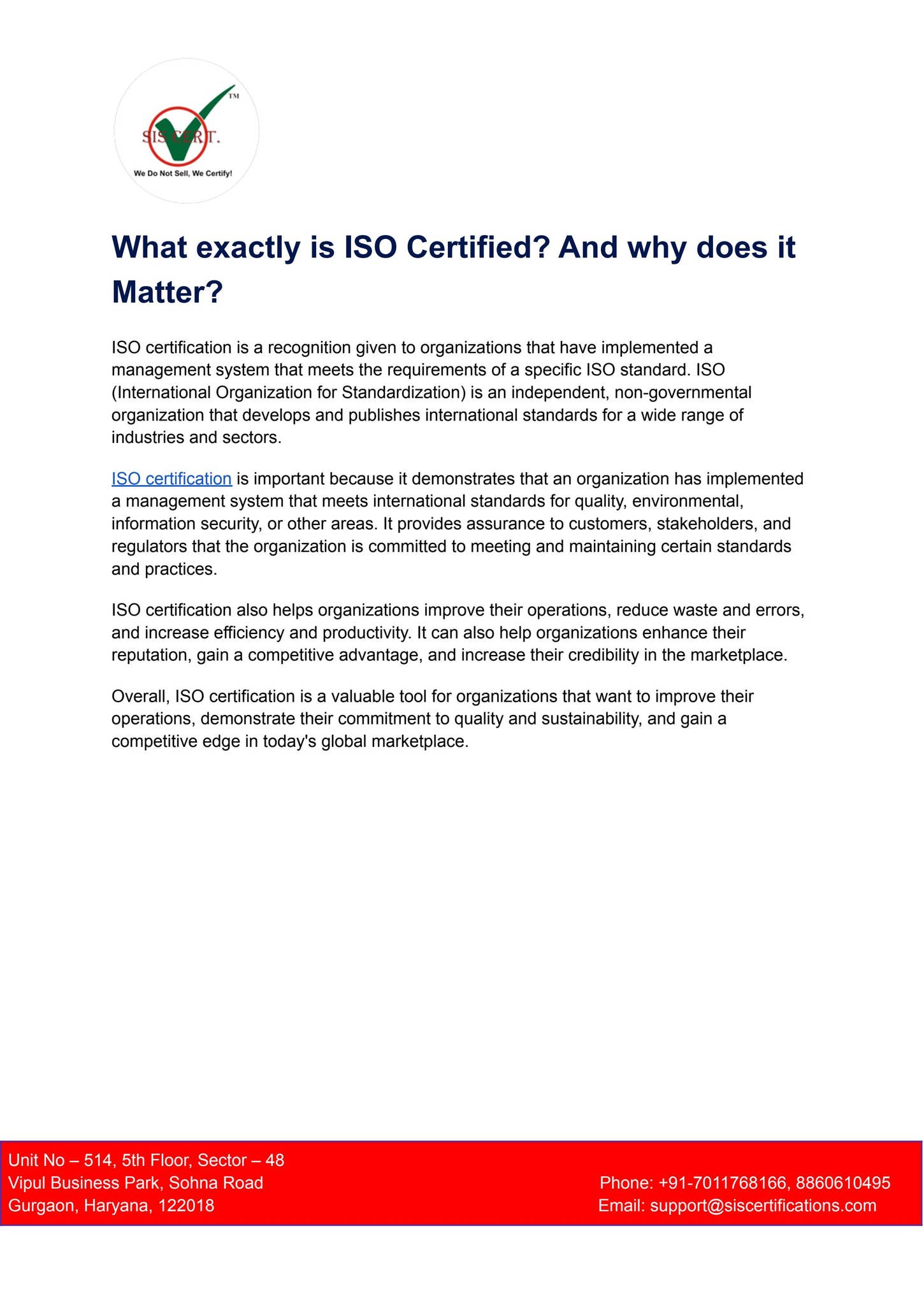 ISO Certification Body by SIS Certifications - Issuu