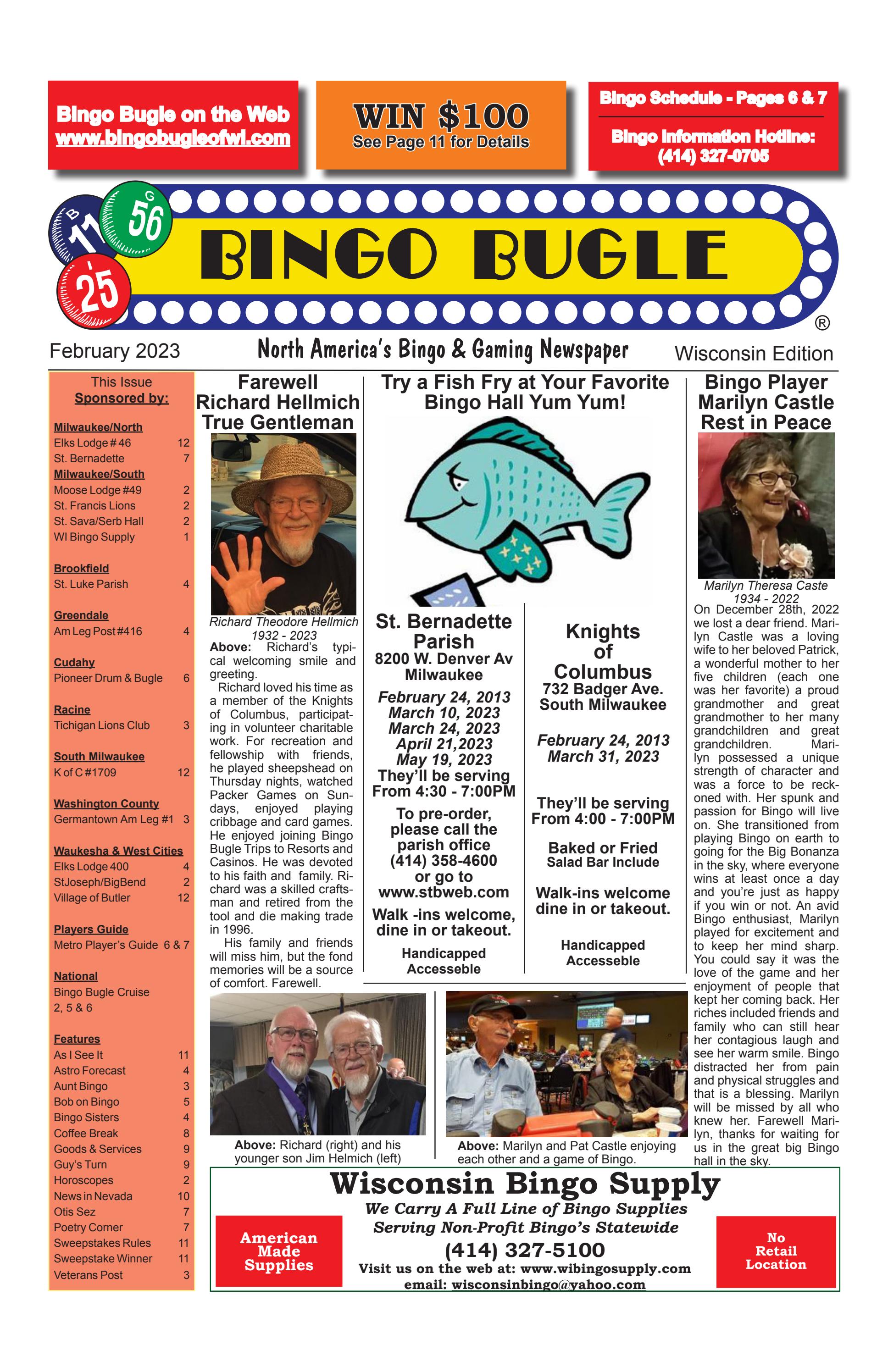 February 2023 Wisconsin Bingo Bugle by Bingo Bugle of Wisconsin - Issuu