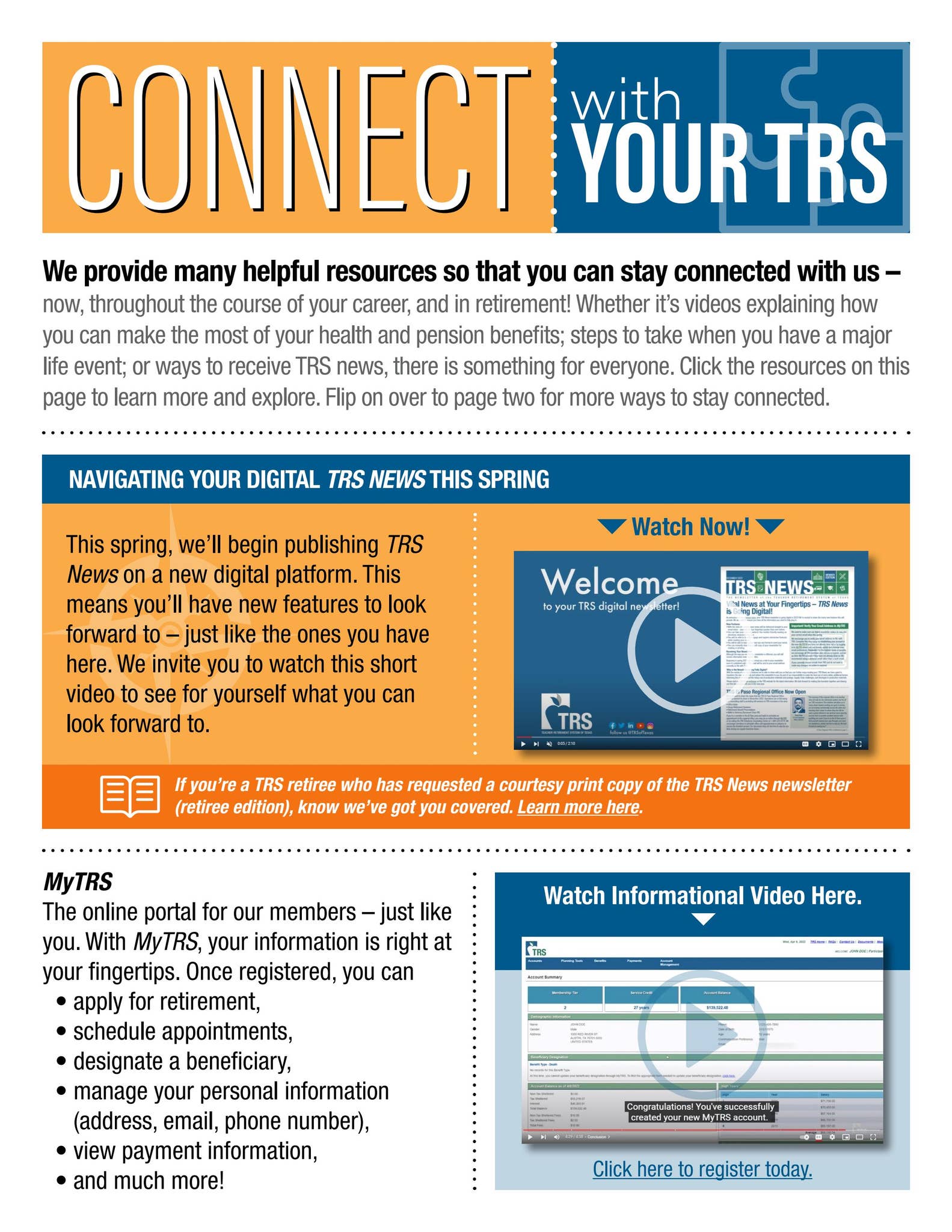 Connect With Your TRS by Teacher Retirement System of Texas - Issuu