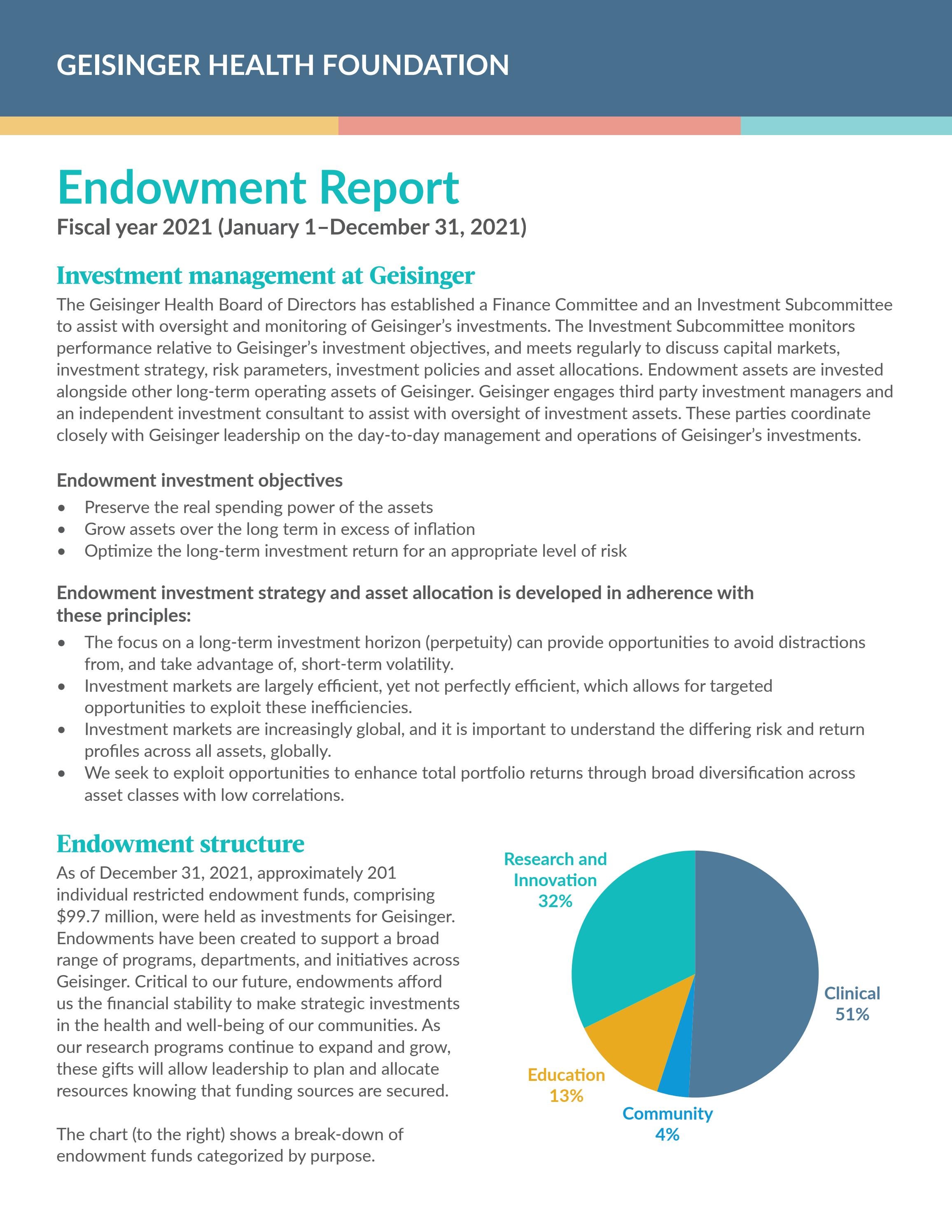 Geisinger Endowment Report 2021 by Geisinger Health Foundation ...