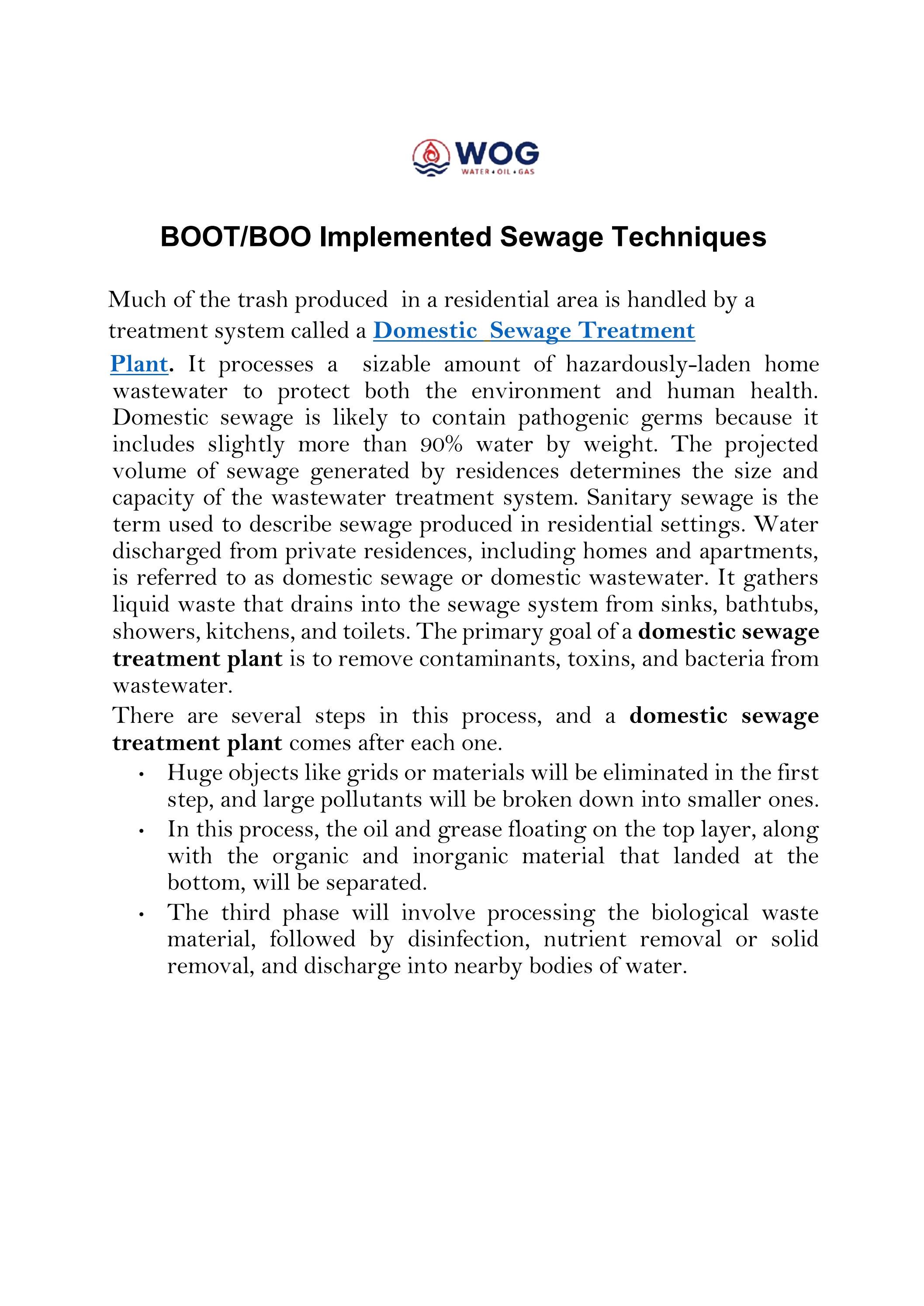 BOOT/BOO Implemented Sewage Techniques by woggroup - Issuu