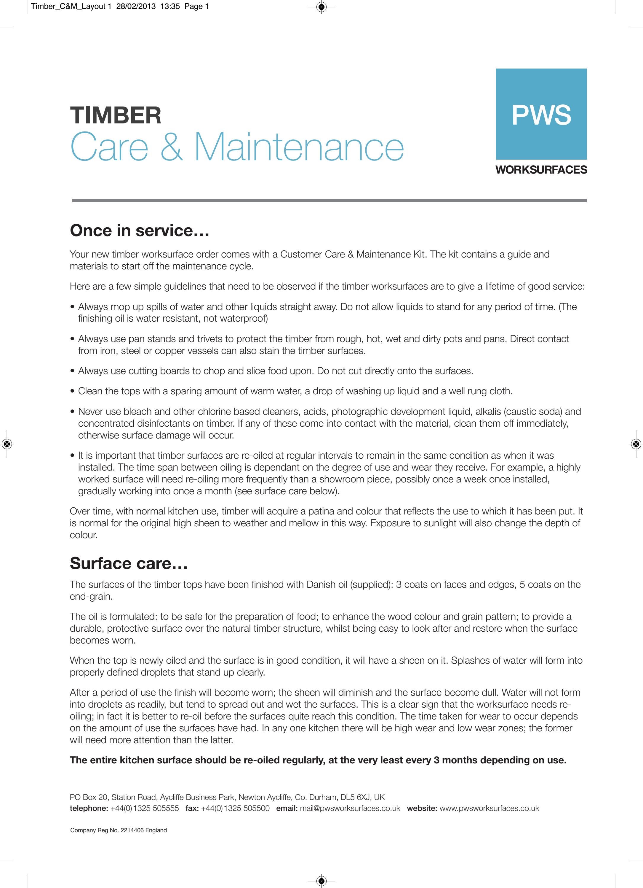 Timber Care & Maintenance by PWS Distributors Ltd - Issuu