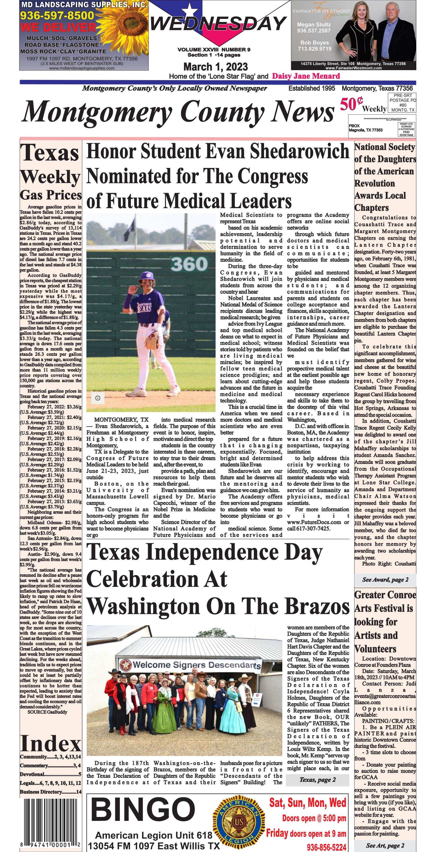 Montgomery County News, March 1, 2023 by Monte West - Issuu