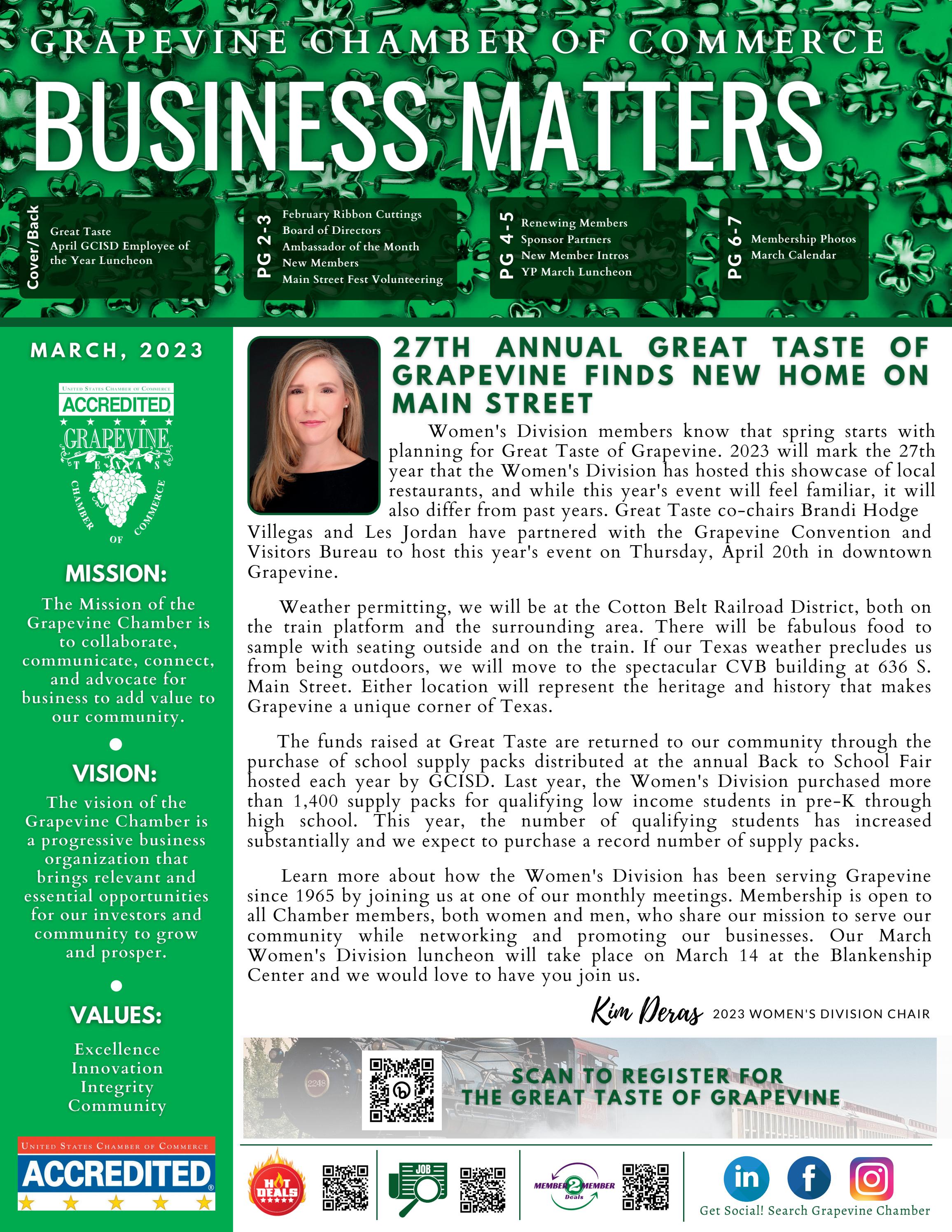 March 2023 Grapevine Chamber Business Matters Newsletter by Grapevine ...