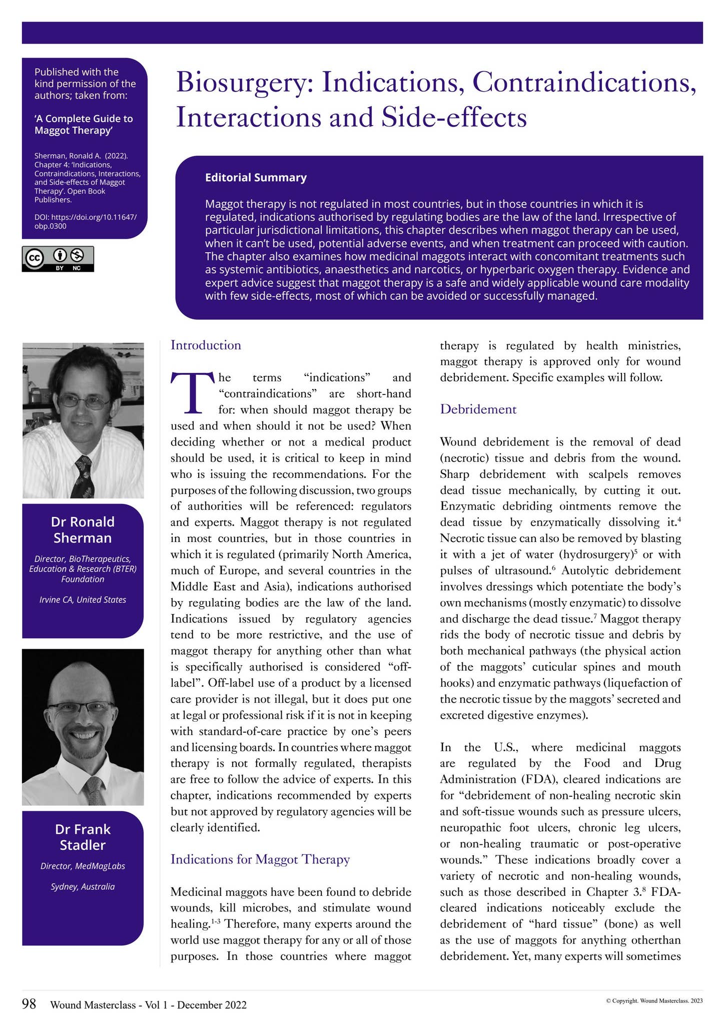 Biosurgery: Indications, Contraindications, Interactions and Side ...