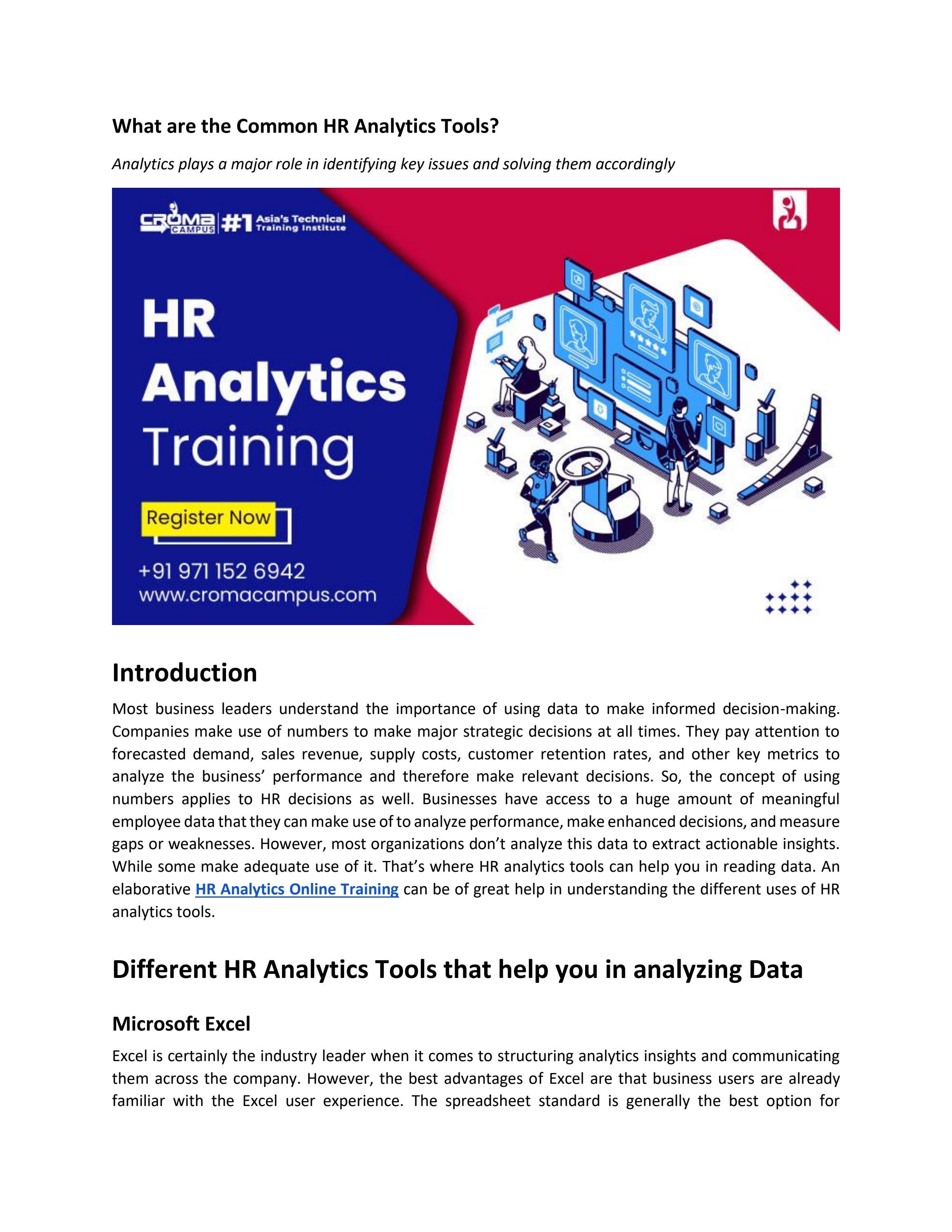 What are the Common HR Analytics Tools? by Aayu Pandit - Issuu