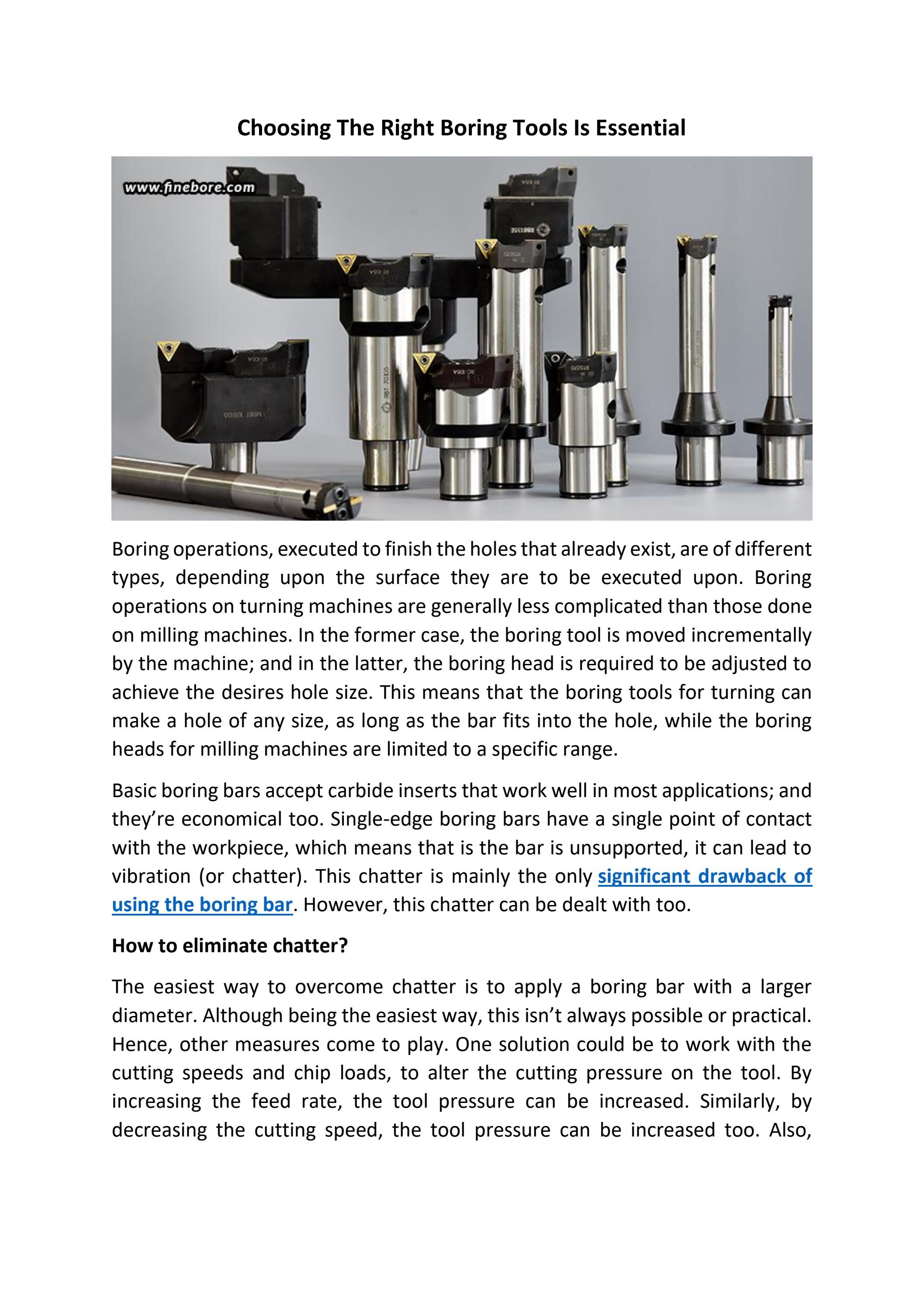 Choosing The Right Boring Tools Is Essential by finetechtoolings - Issuu