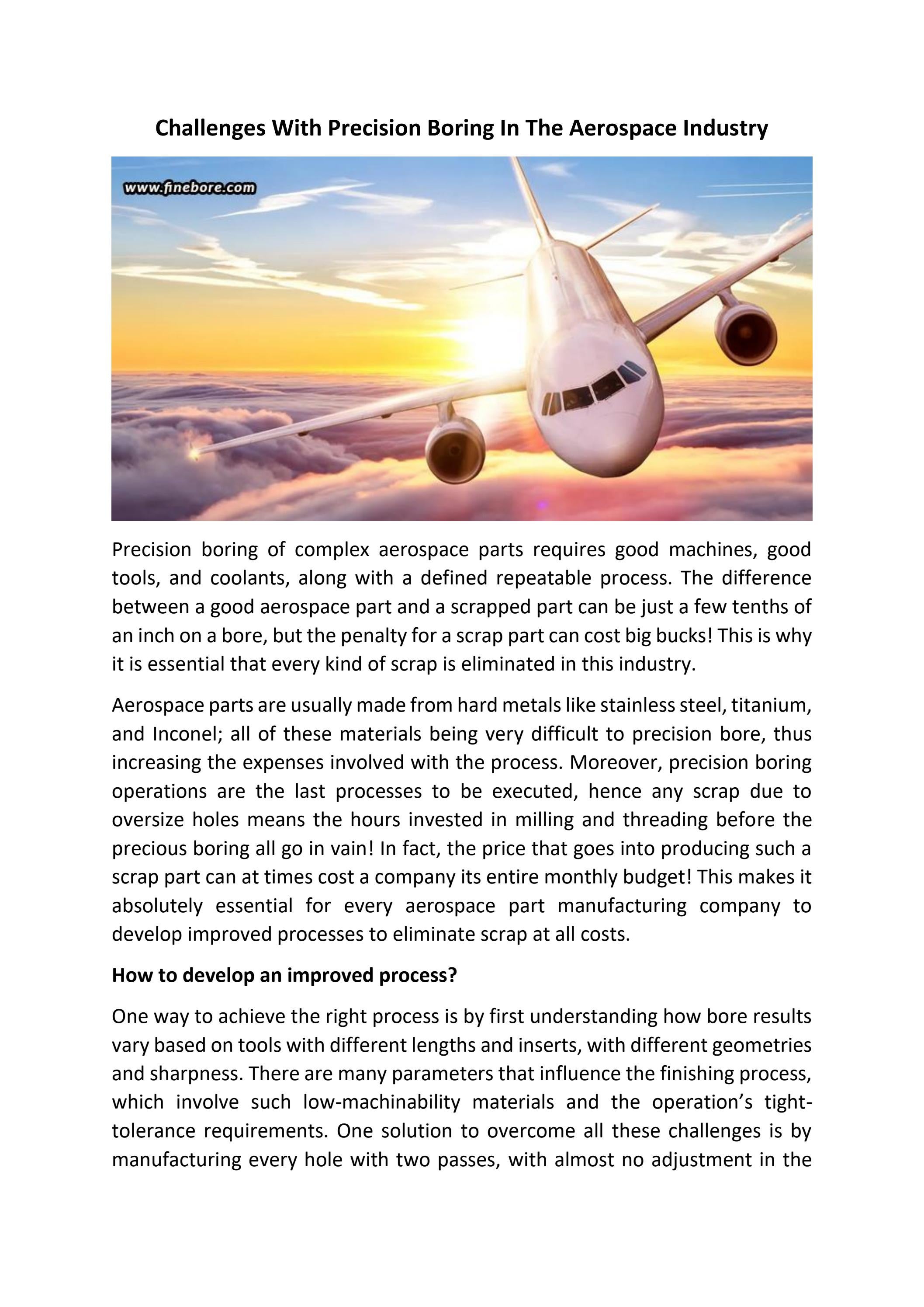 Challenges With Precision Boring In The Aerospace Industry by ...