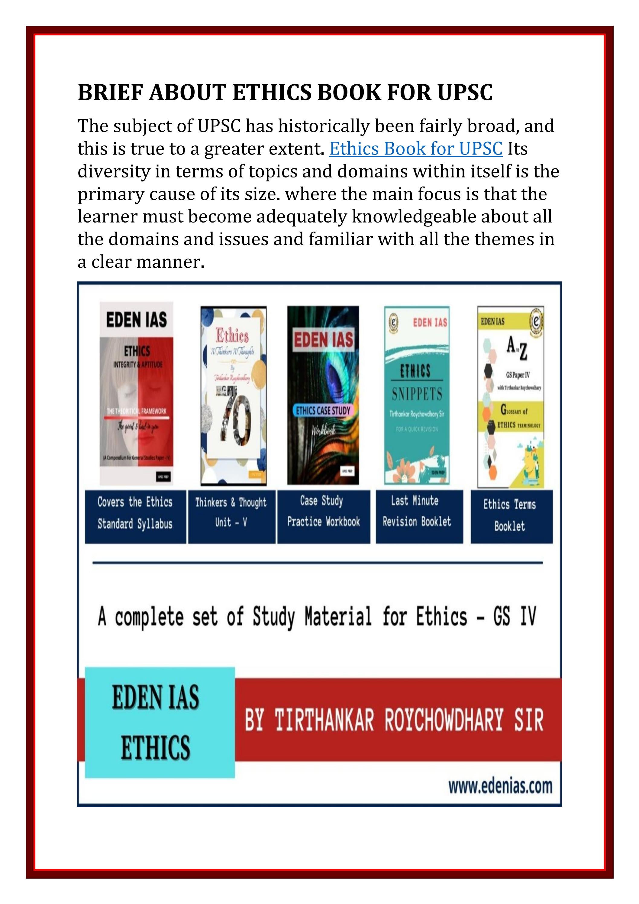 BRIEF ABOUT ETHICS BOOK FOR UPSC by Arun kumar - Issuu