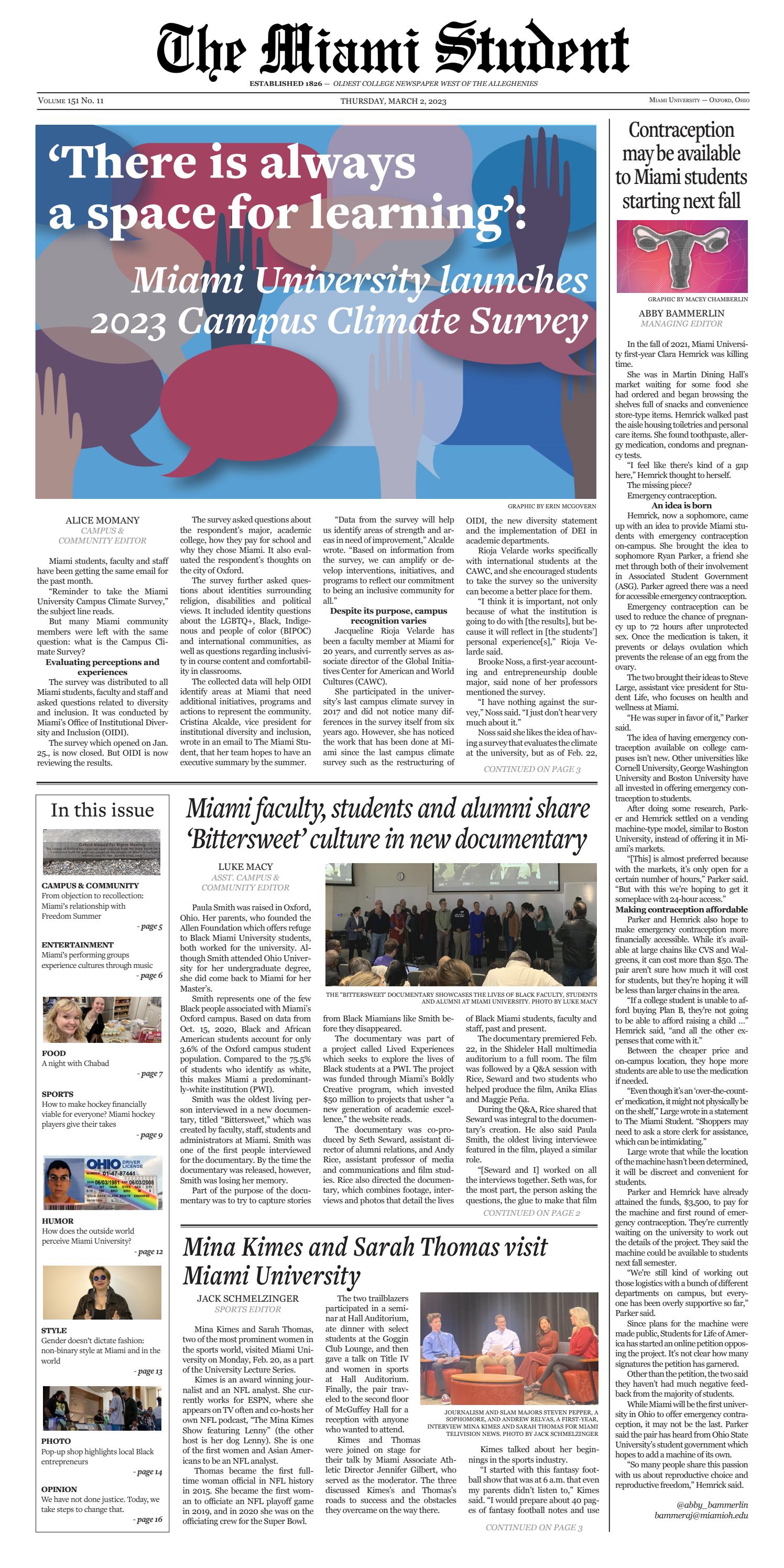 The Miami Student | March 2, 2023 by The Miami Student - Issuu