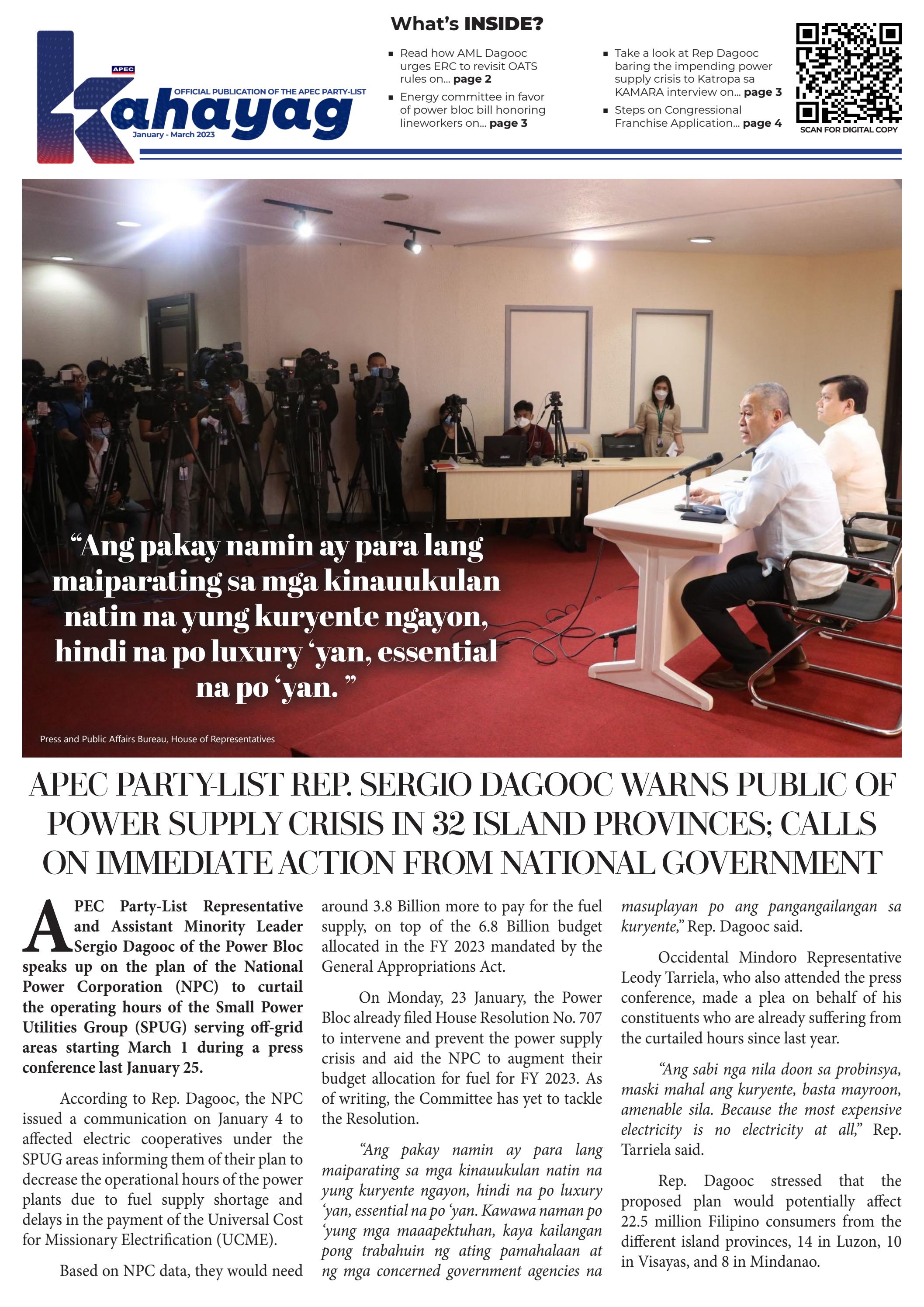 Kahayag - Official Newsletter of APEC Party-List | No. 1, Vol. 2 by ...