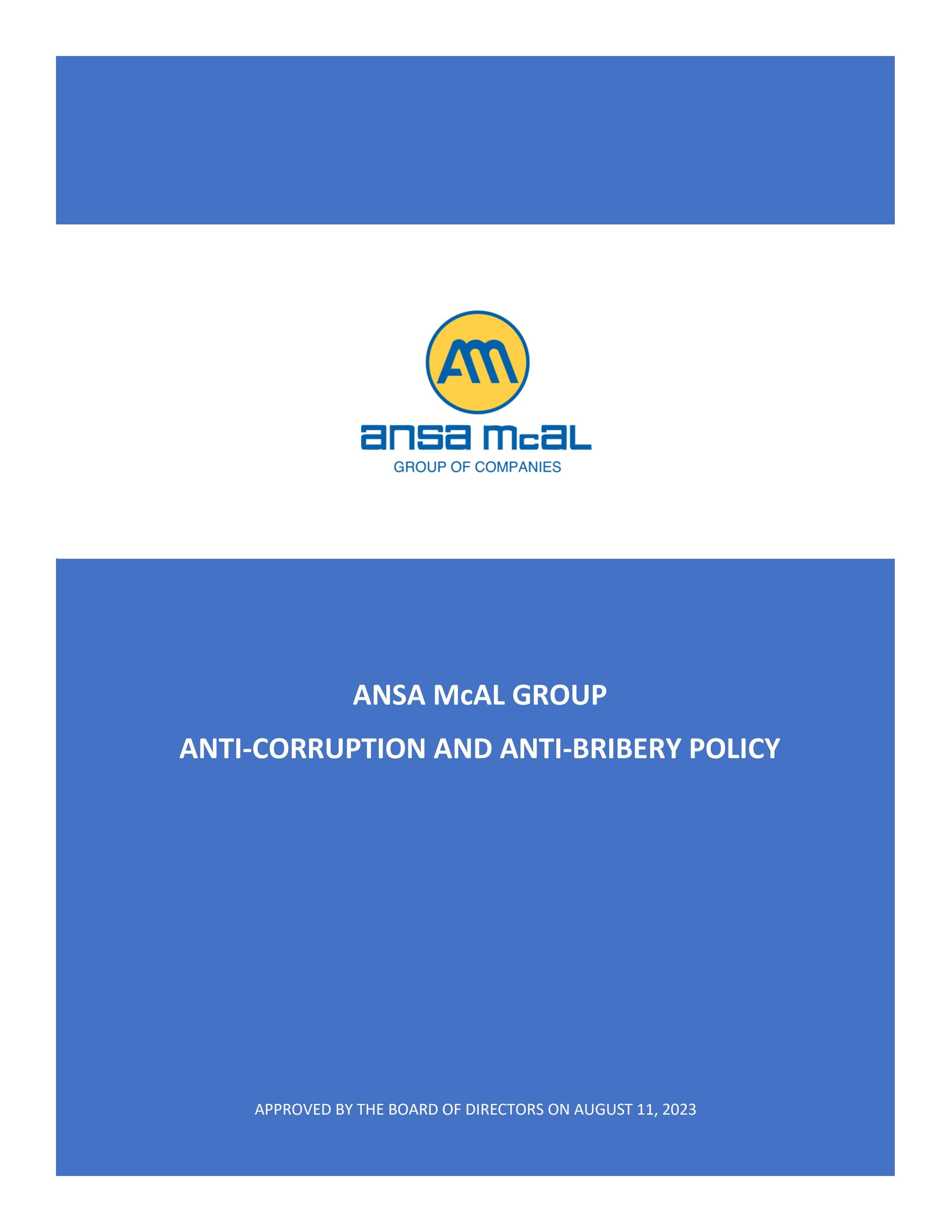 ANSA McAL Limited Anti-Corruption and Anti-Bribery Policy by George ...