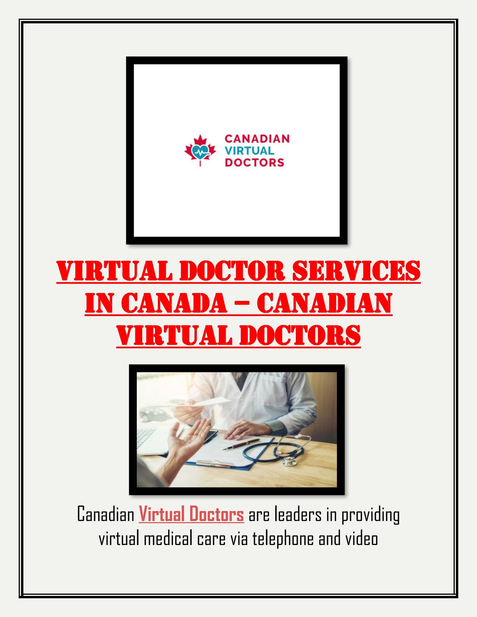 Virtual Doctor Service in Canada – Canadian Virtual Doctors by Canadian ...