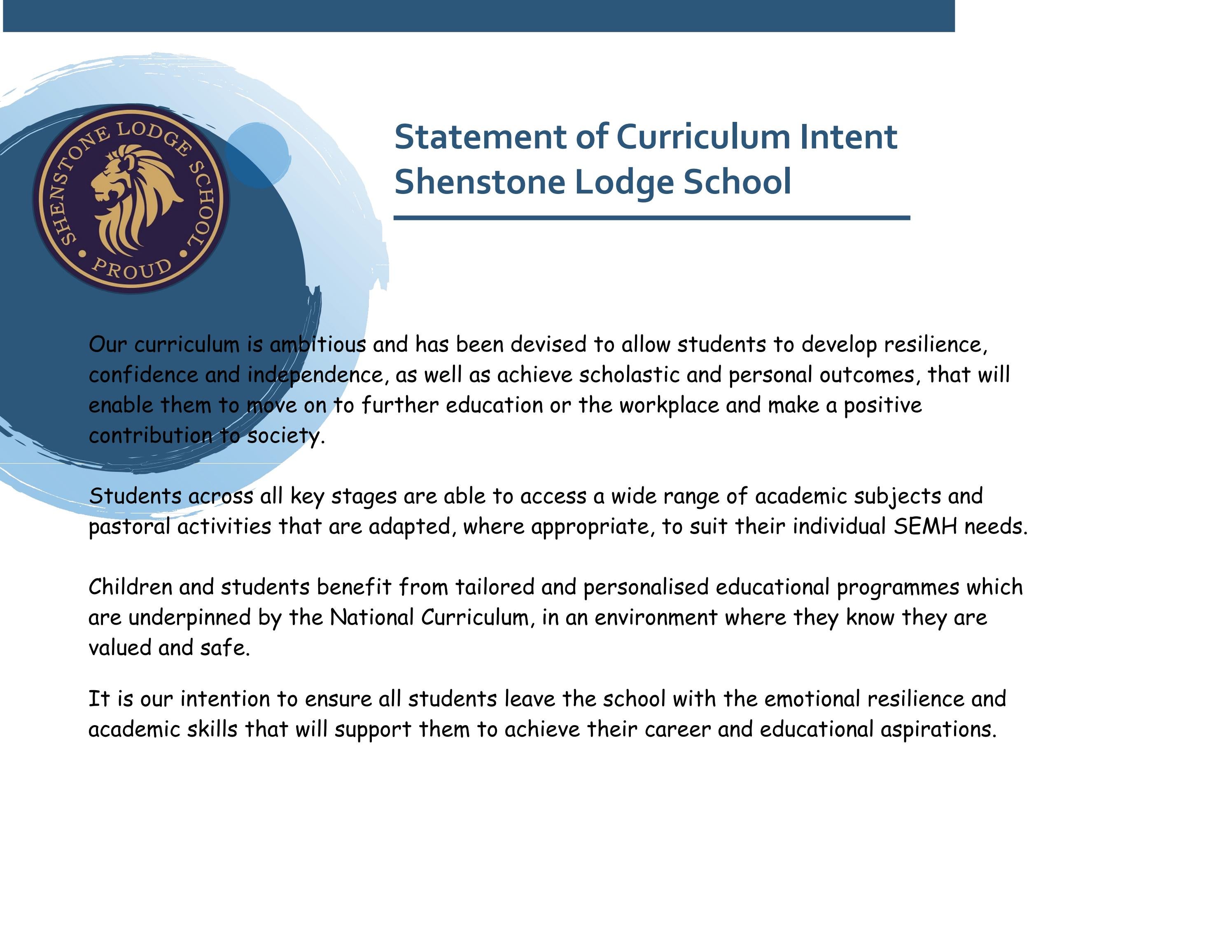 Whole School Curriculum Statement by Schudio - Issuu