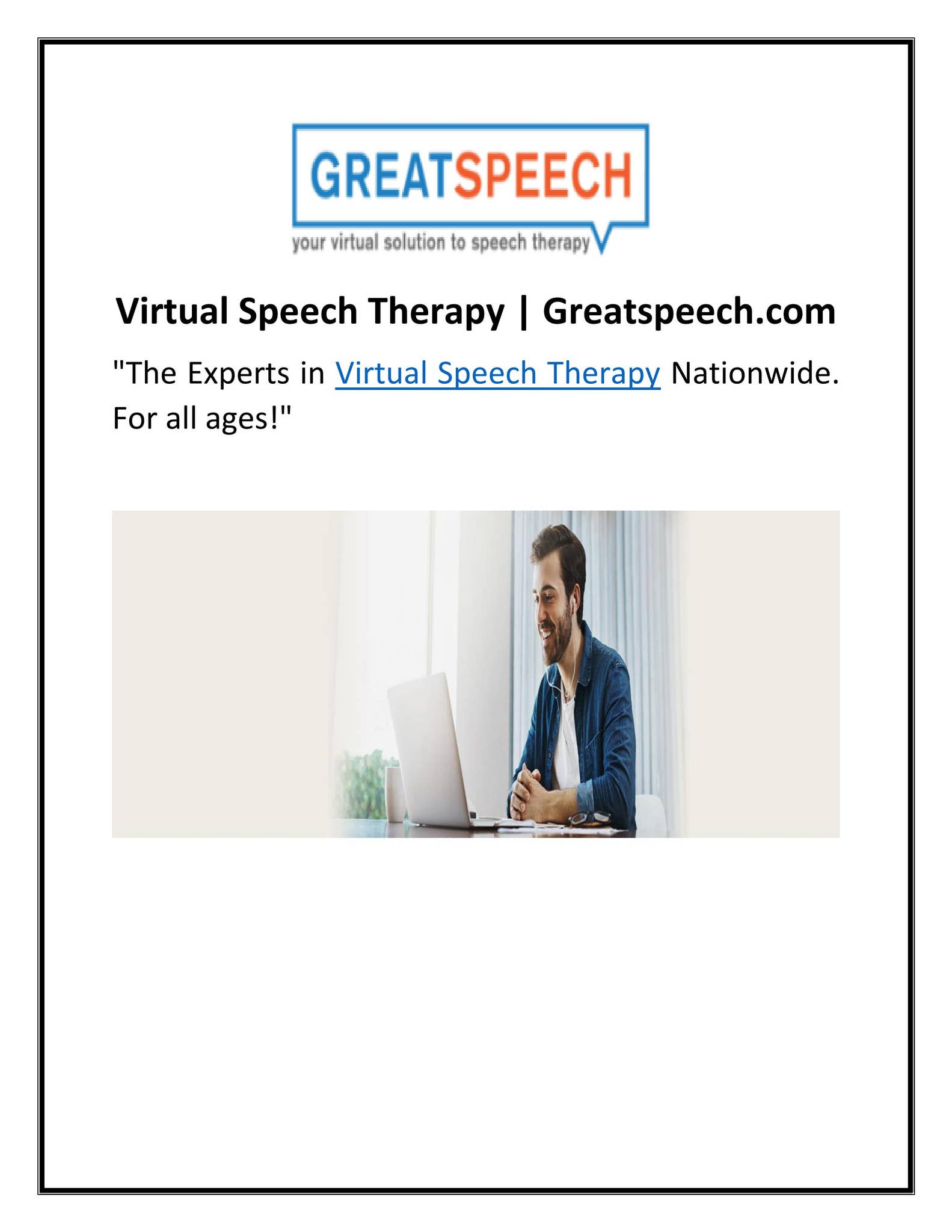 Virtual Speech Therapy | Greatspeech.com by greatspeech - Issuu