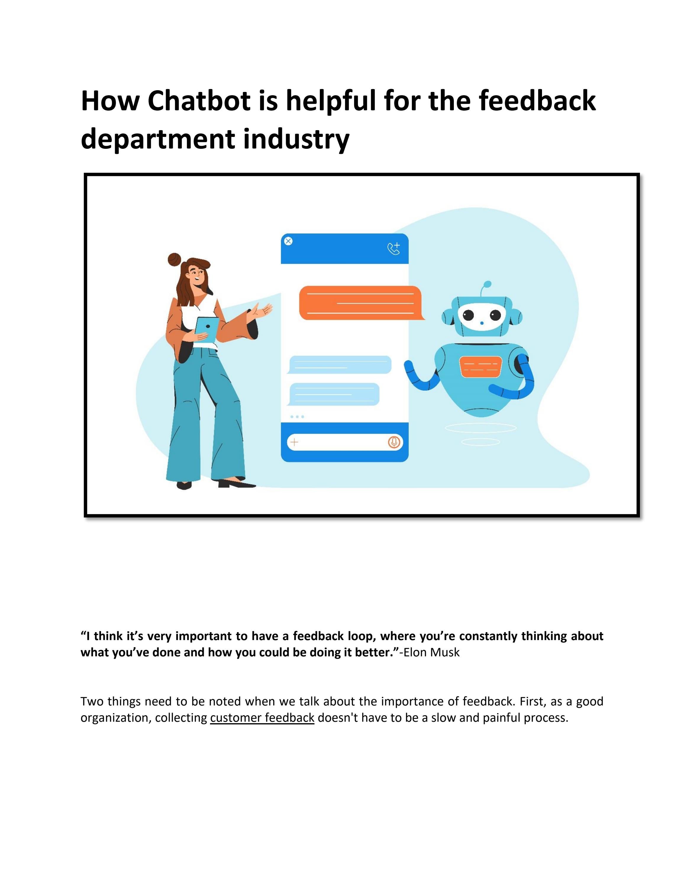 How Chatbot is helpful for the feedback department industry by Botgo ...
