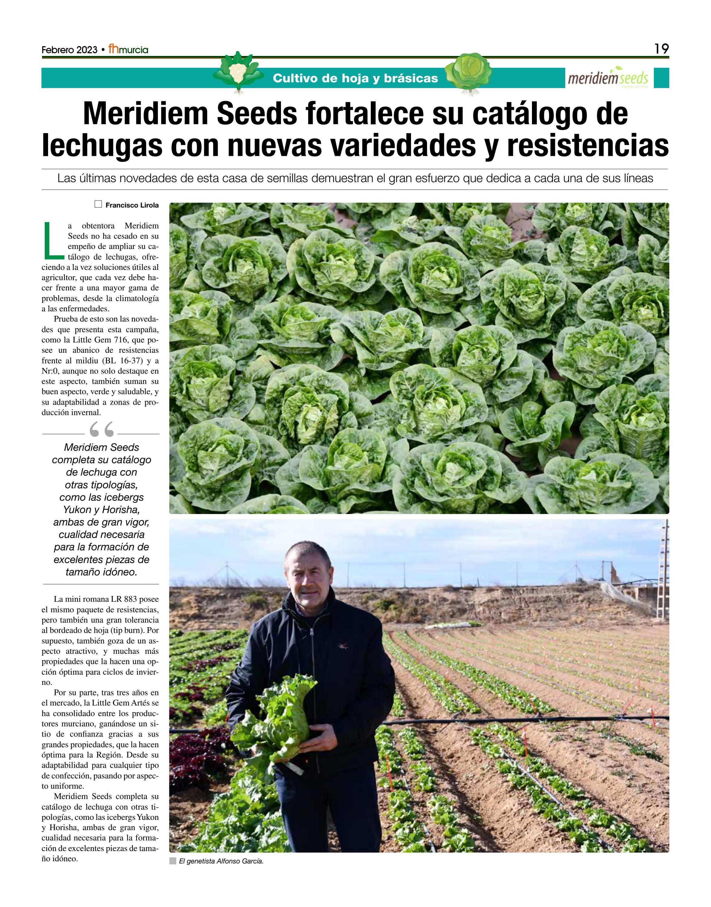 Especial de cultivo y hoja y brassicas de Meridiem Seeds. Febrero 2023 ...