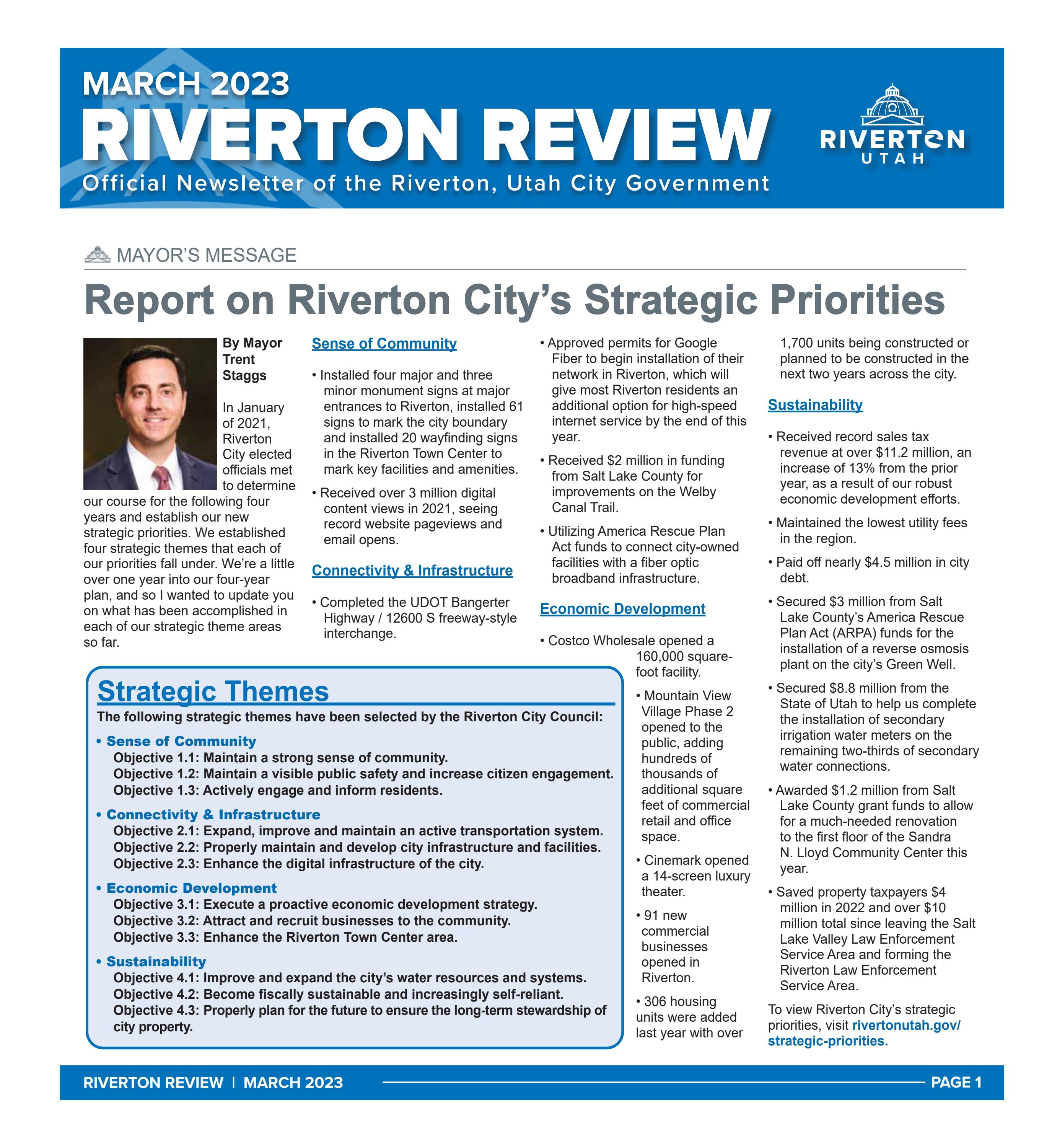 Riverton City Newsletter | March 2023 by The City Journals - Issuu
