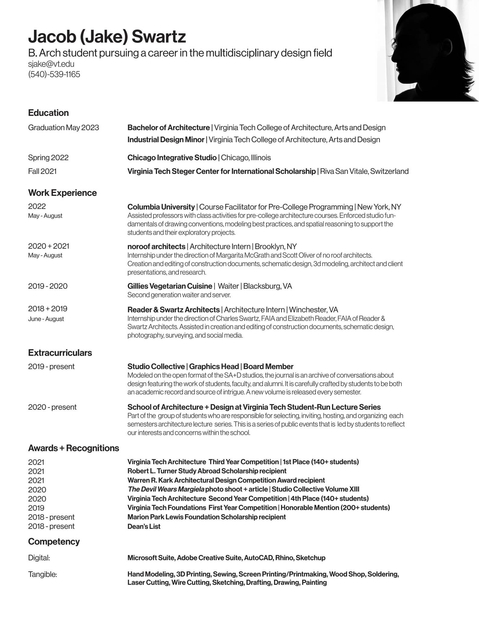 Jake Swartz Architecture Undergraduate Resume by Jake Swartz - Issuu