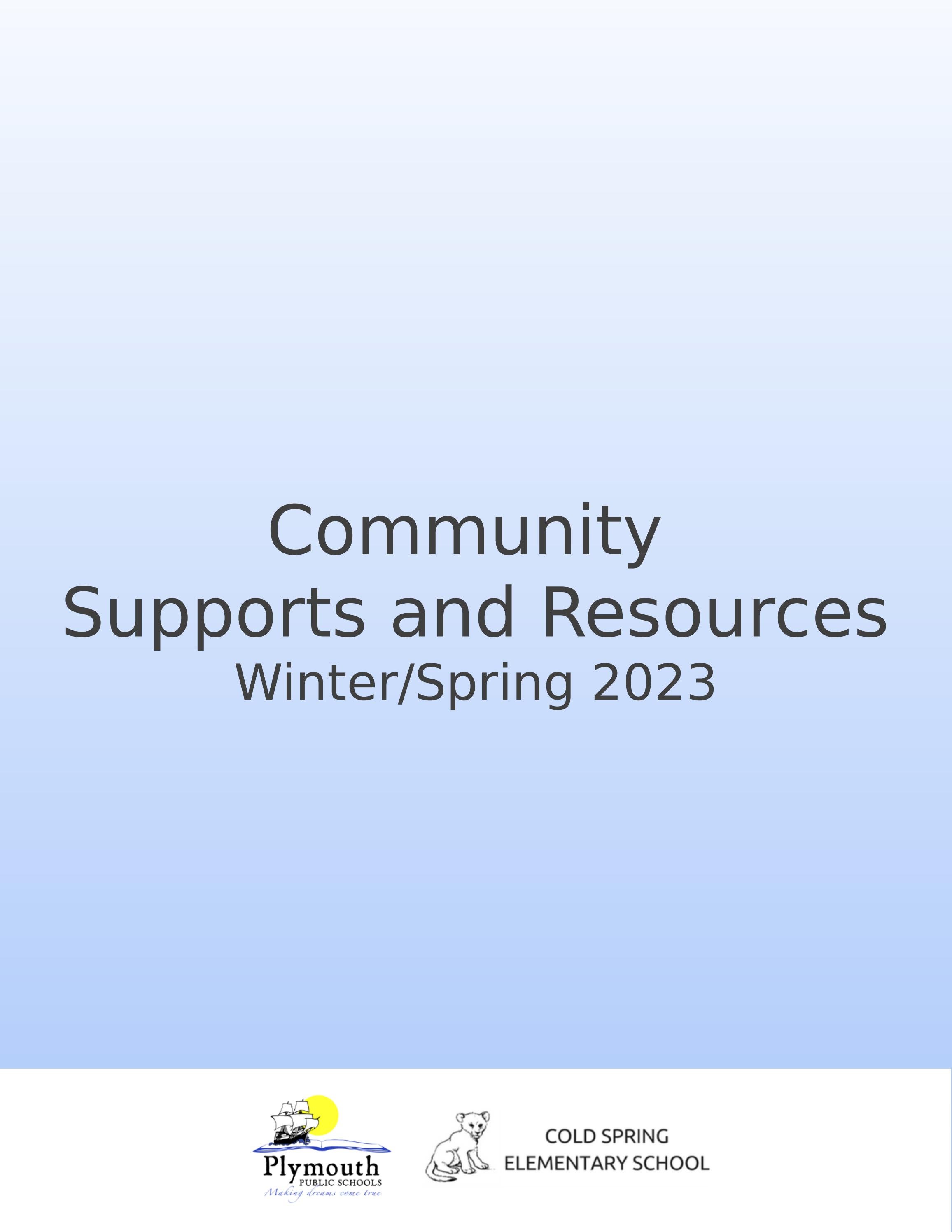 Community Supports and Resources by Plymouth Public Schools - Issuu