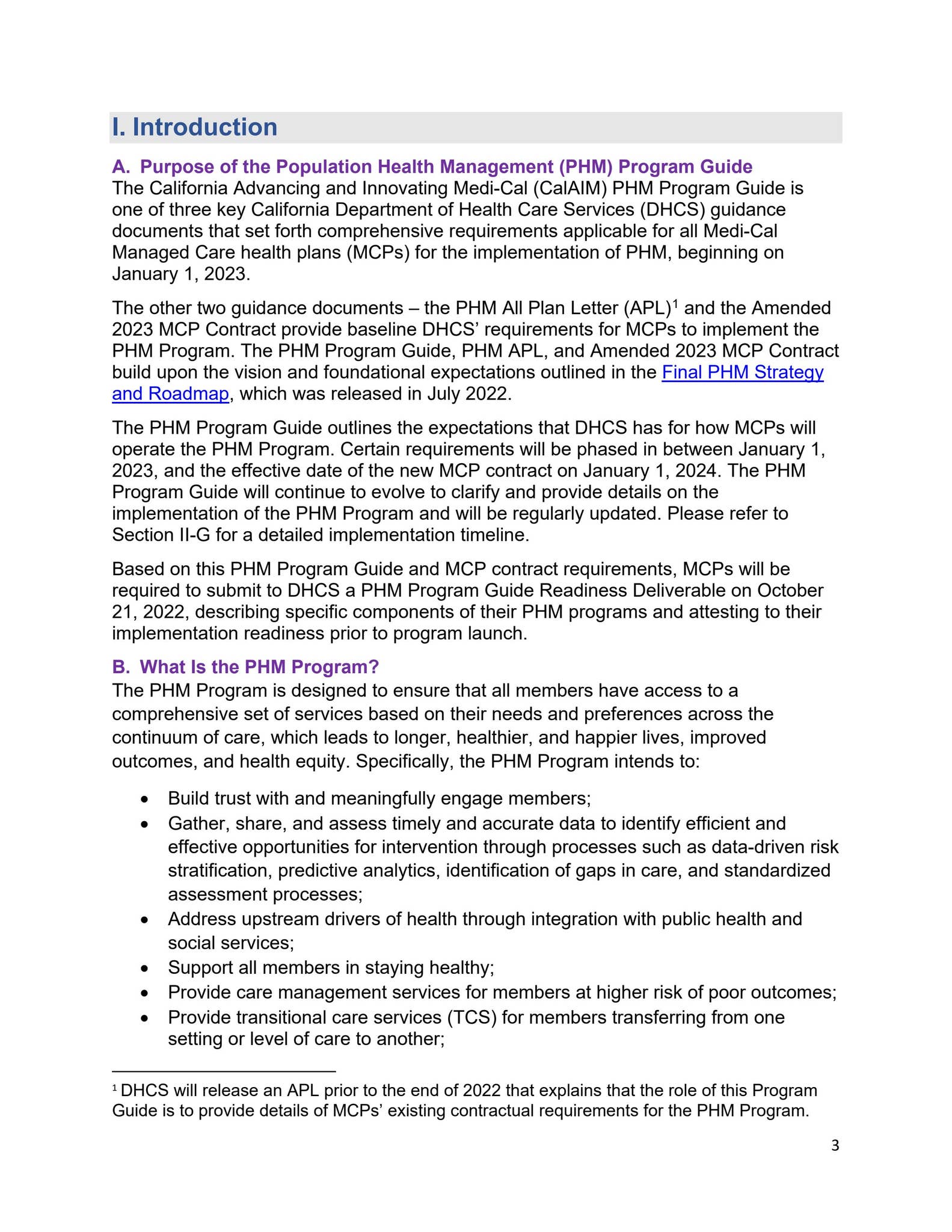 CalAIM: Population Health Management (PHM) Policy Guide), 2022 by ...