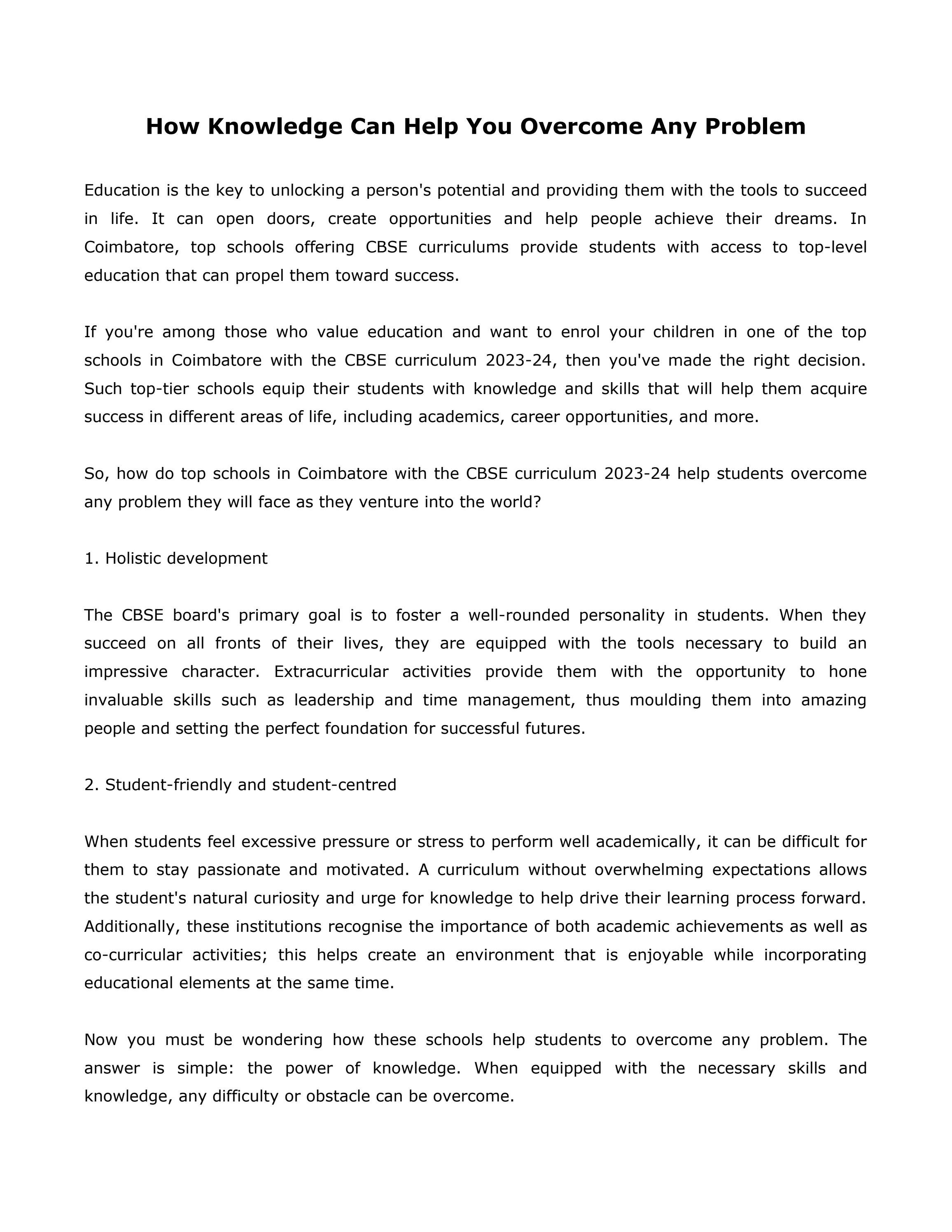 How Knowledge Can Help You Overcome Any Problem by SSVM Institutions ...