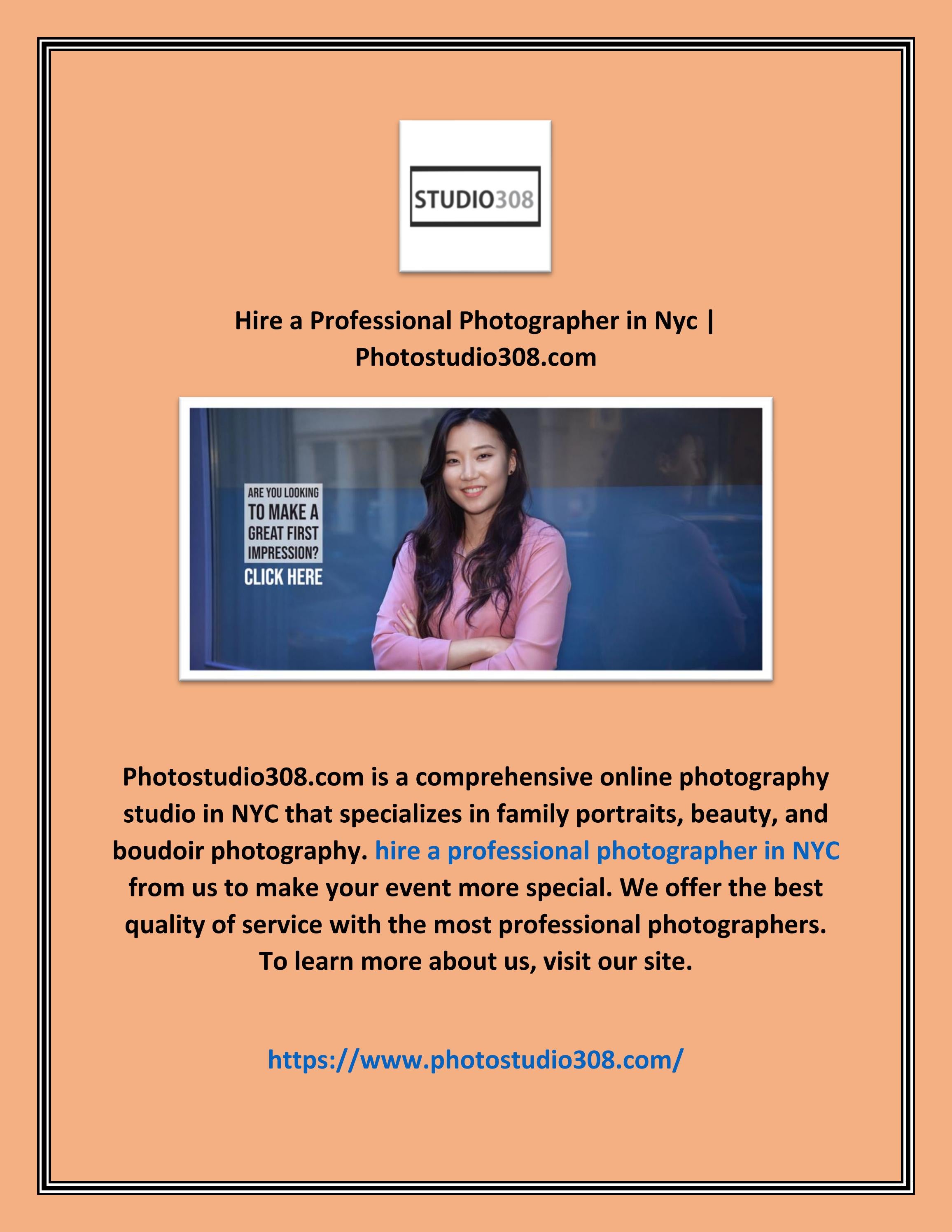 Hire a Professional Photographer in Nyc | Photostudio308.com by Photo ...